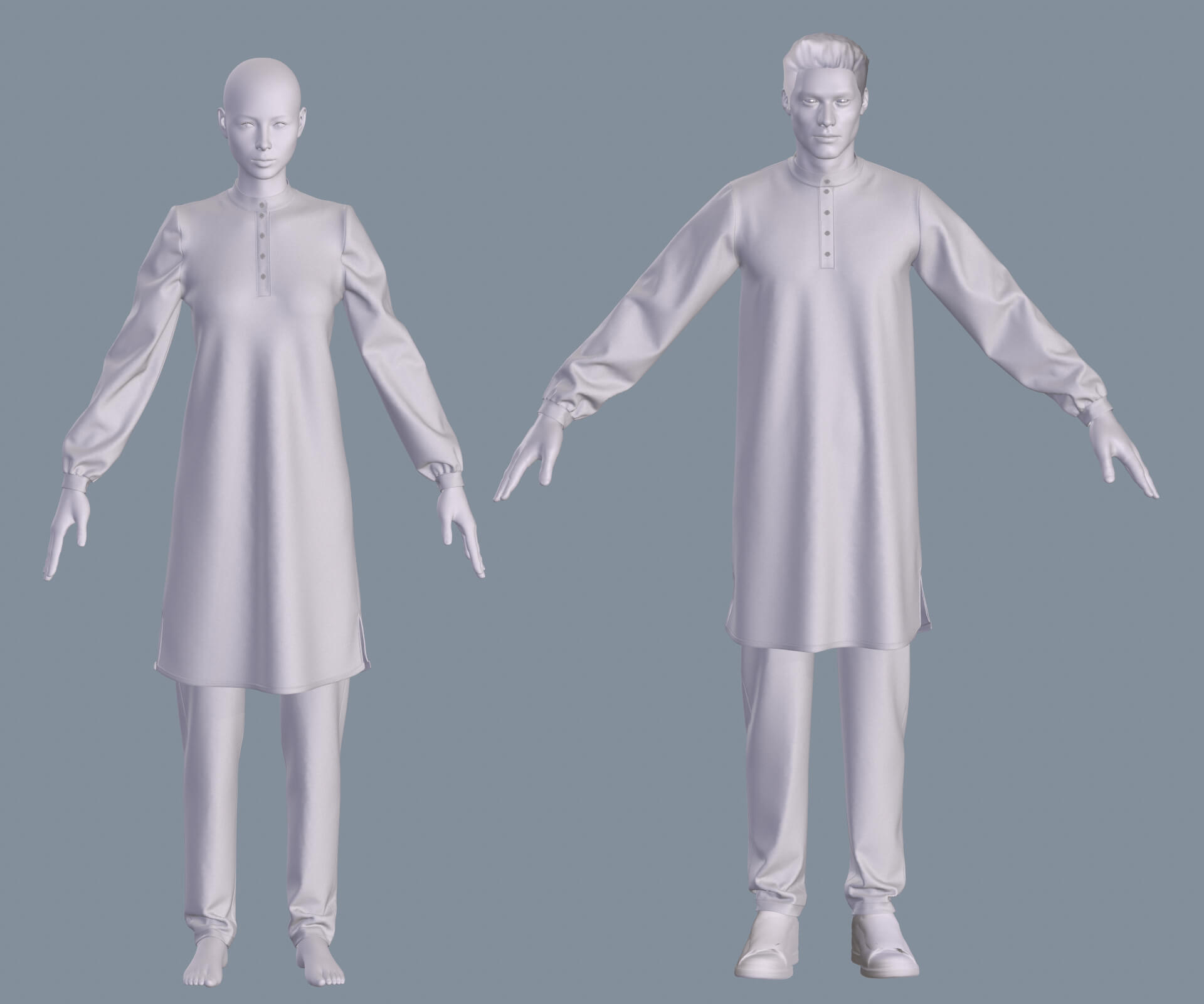 Muslim Kostume Woman and Man - 3D Model by AleoPix