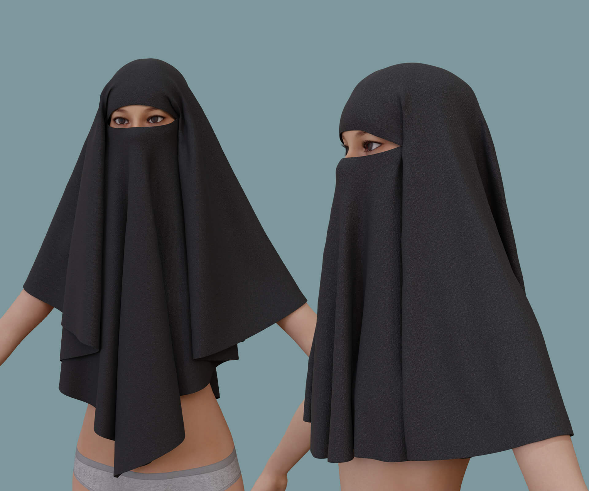 Muslim Arabic Niqab - 3D Model by AleoPix