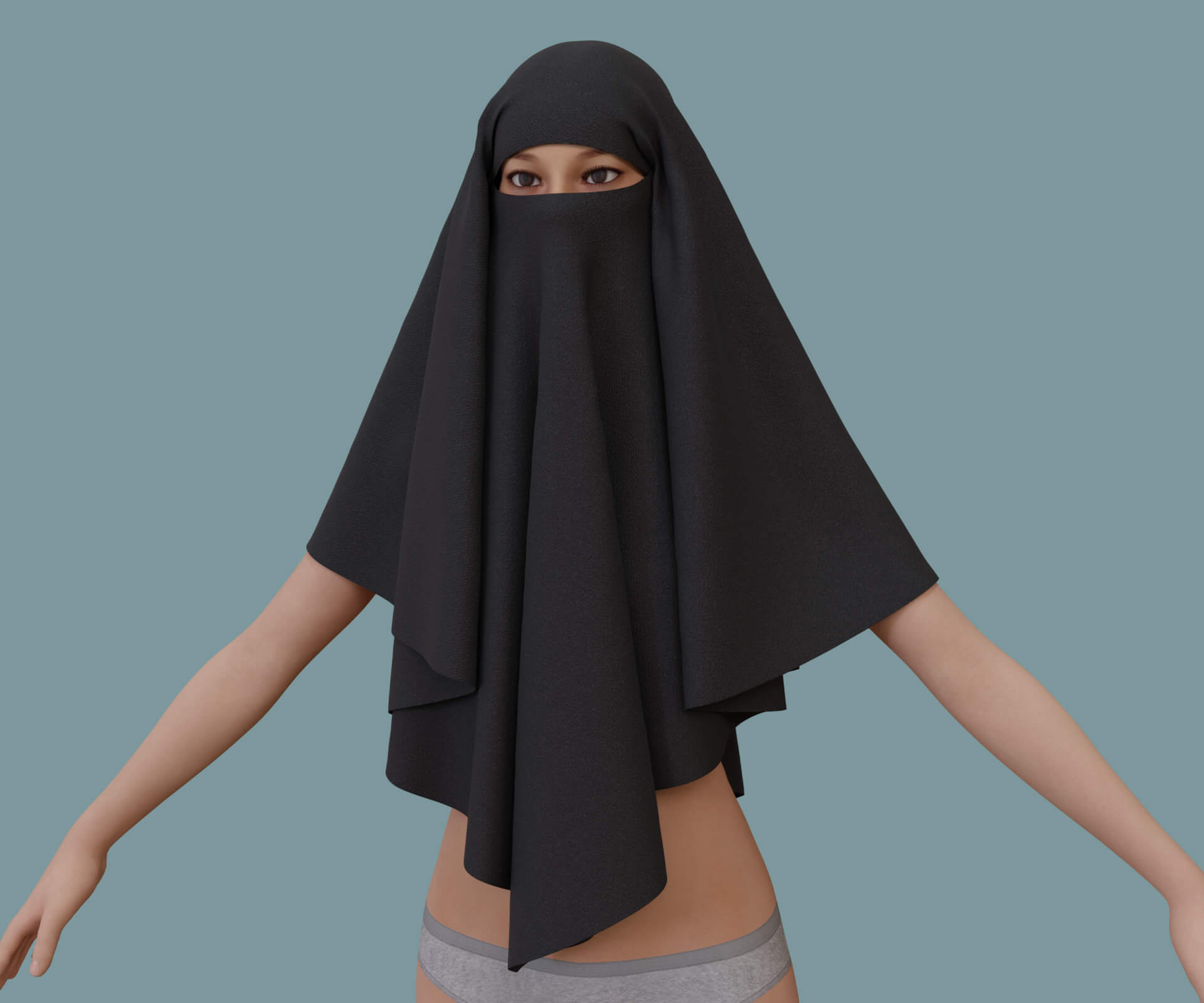 Muslim Arabic Niqab - 3D Model by AleoPix