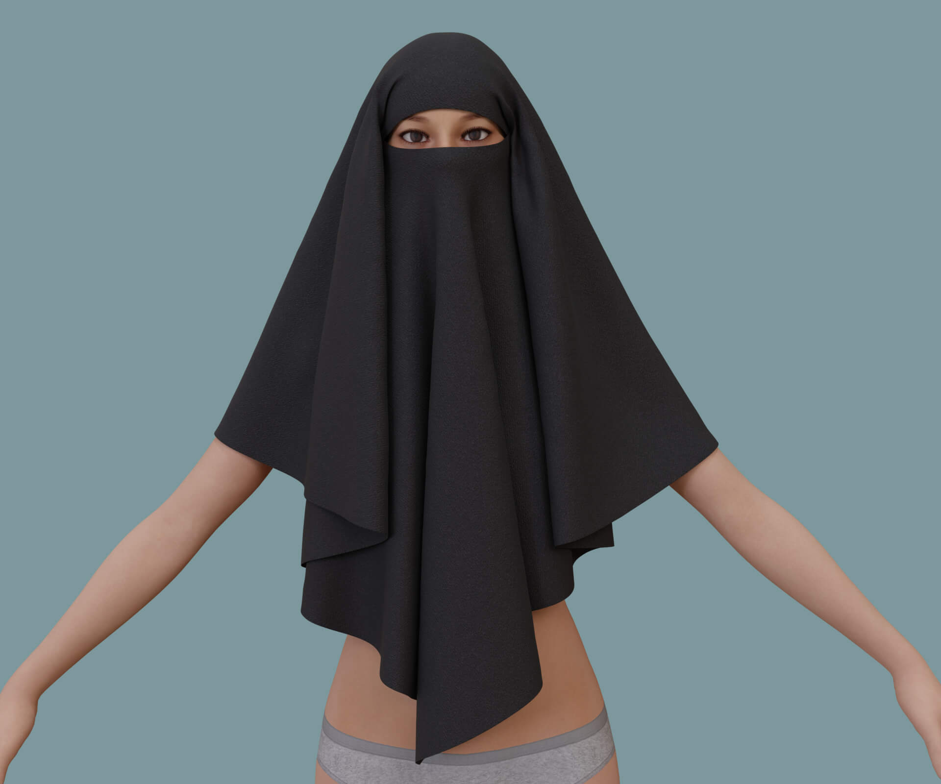 Muslim Arabic Niqab - 3D Model by AleoPix
