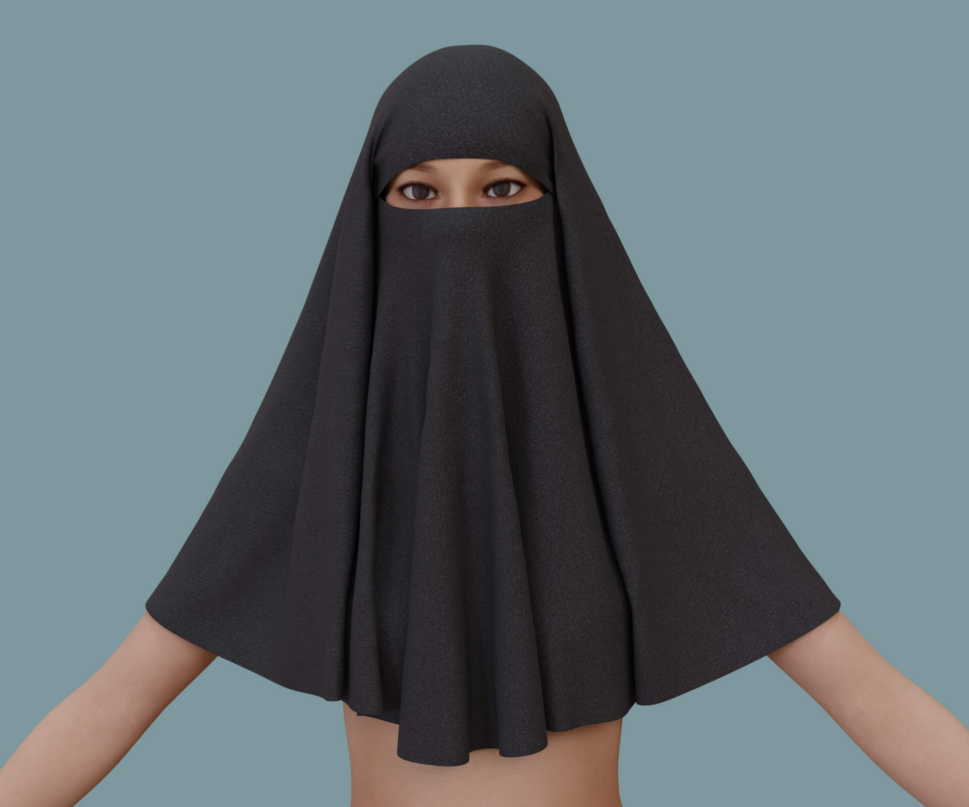 Muslim Arabic Niqab - 3D Model by AleoPix