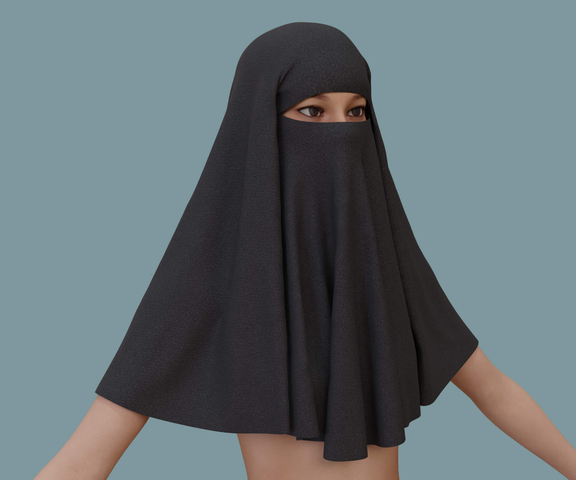 Muslim Arabic Niqab - 3D Model by AleoPix