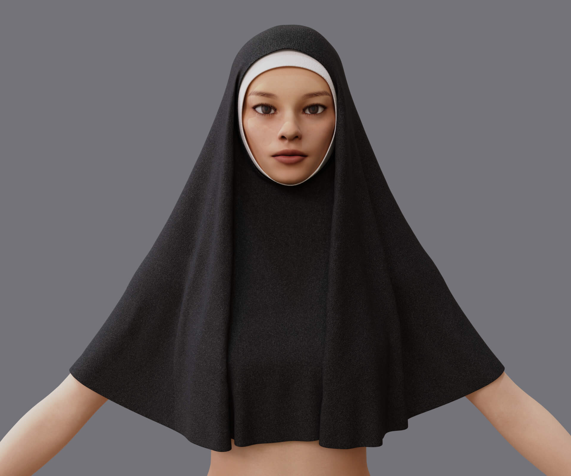 Nuns Veil Wimple - 3D Model by AleoPix