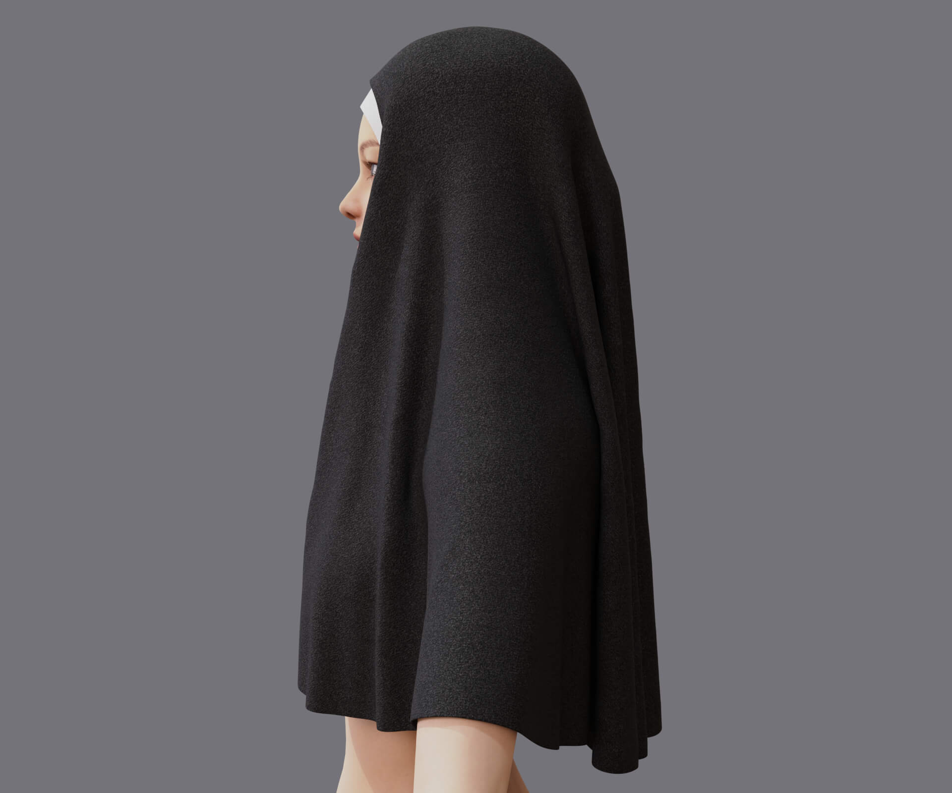 Nuns Veil Wimple - 3D Model by AleoPix