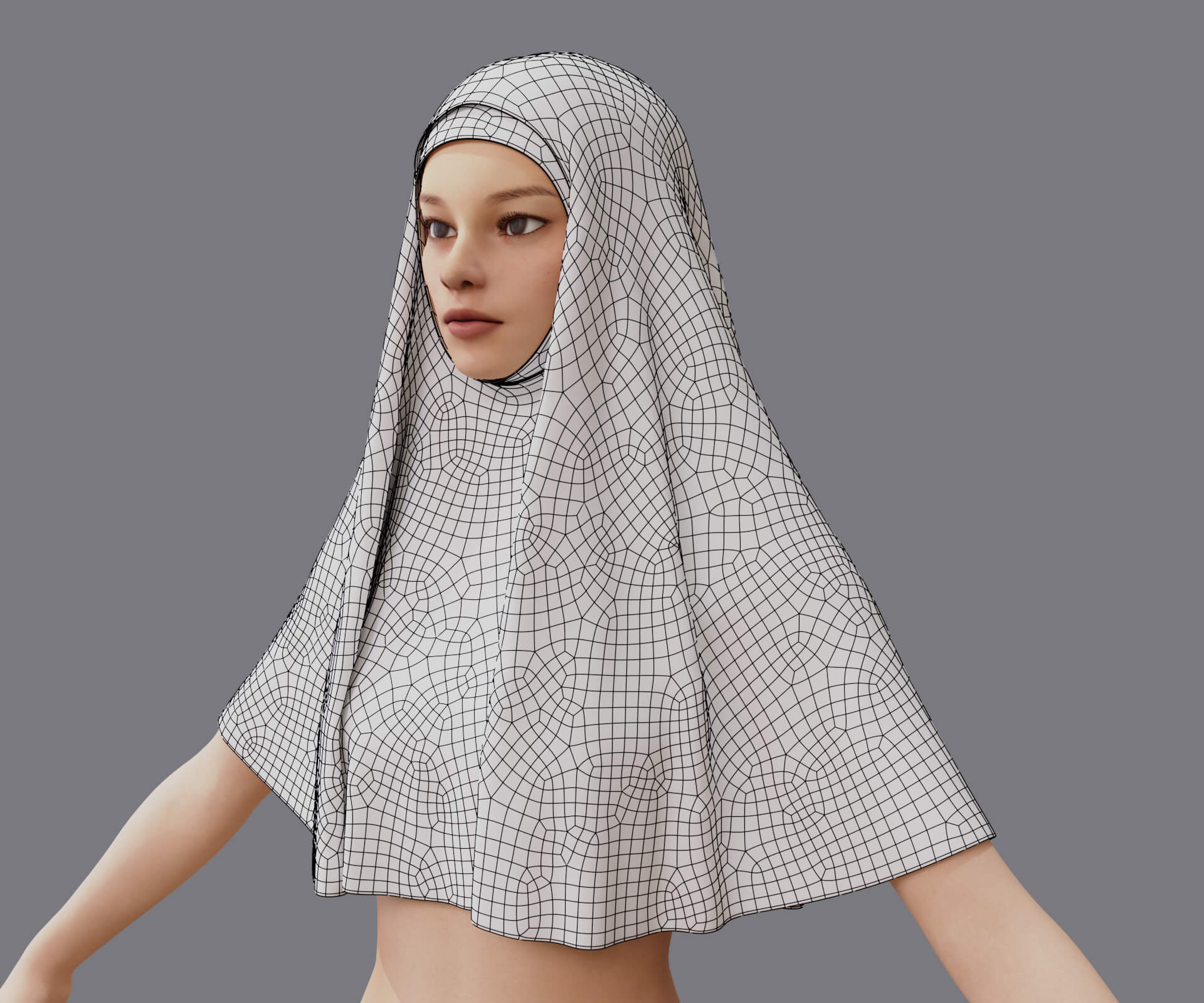 Nuns Veil Wimple - 3D Model by AleoPix