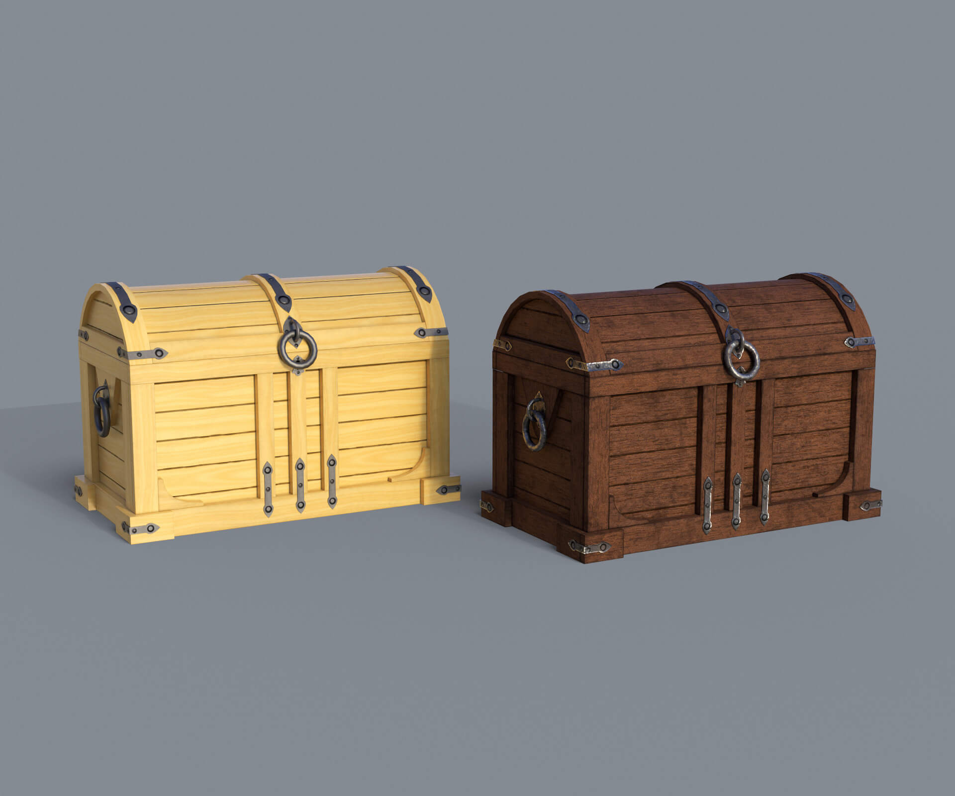Old Treasure Chest Pine and Brown - 3D Model by AleoPix