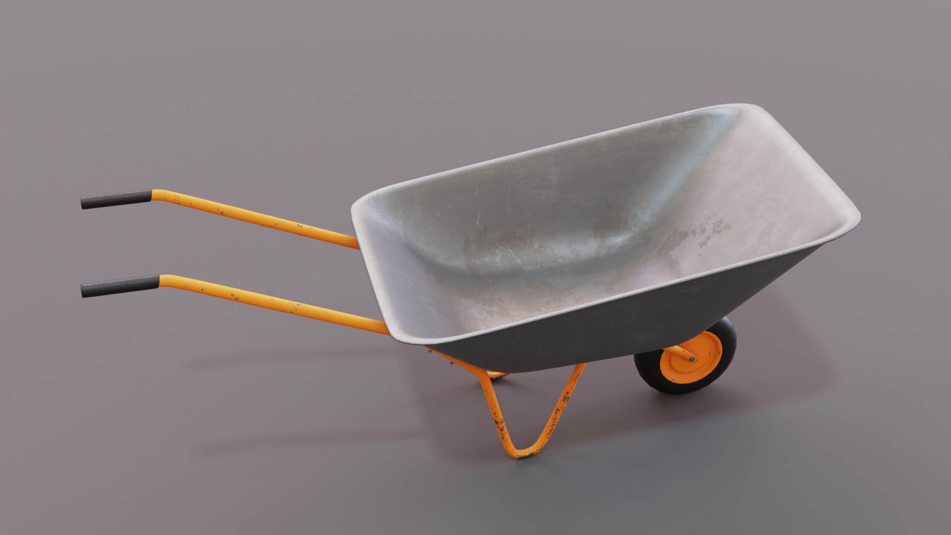 Orange Wheelbarrow - 3D Model by AleoPix