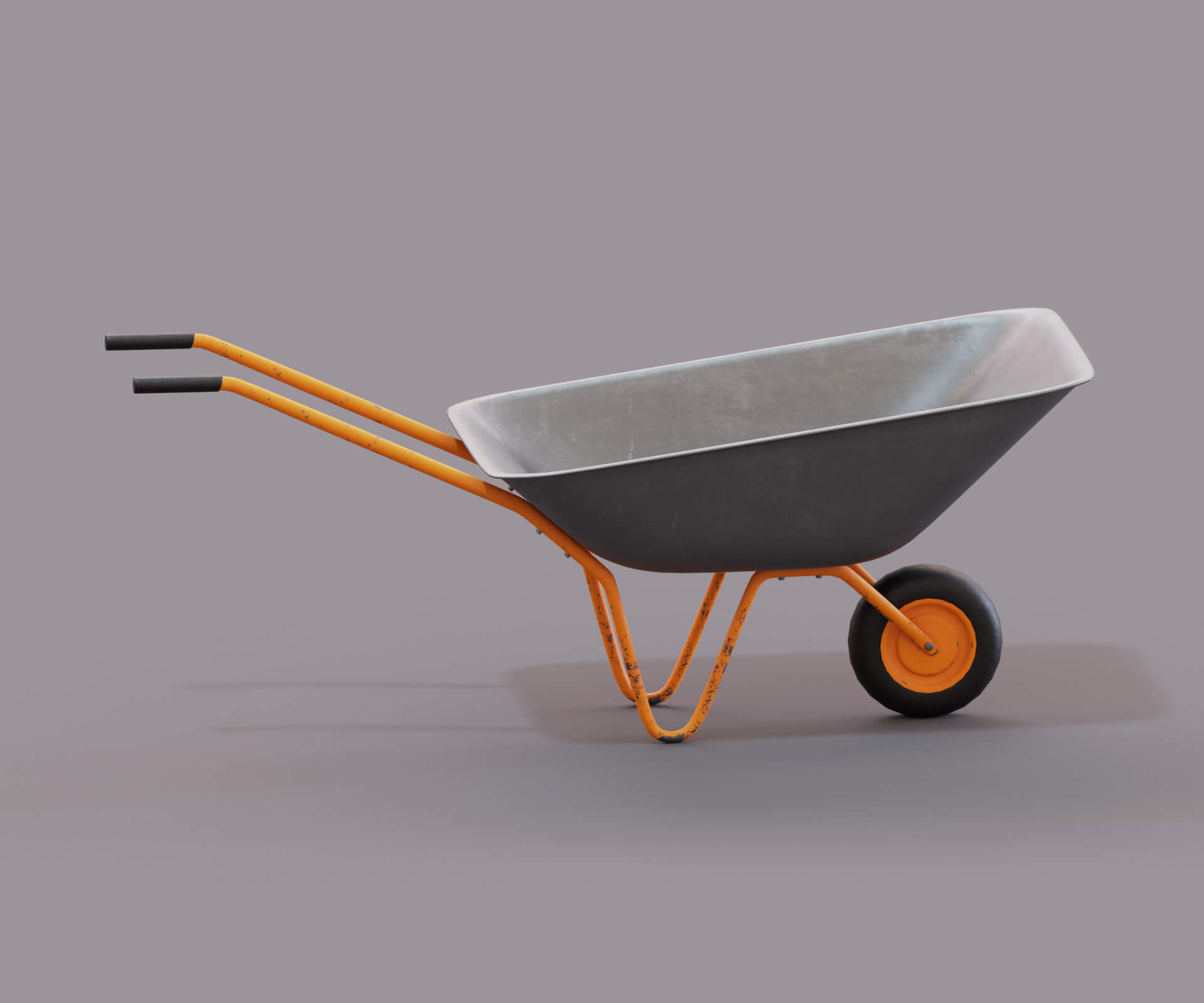 Orange Wheelbarrow - 3D Model by AleoPix