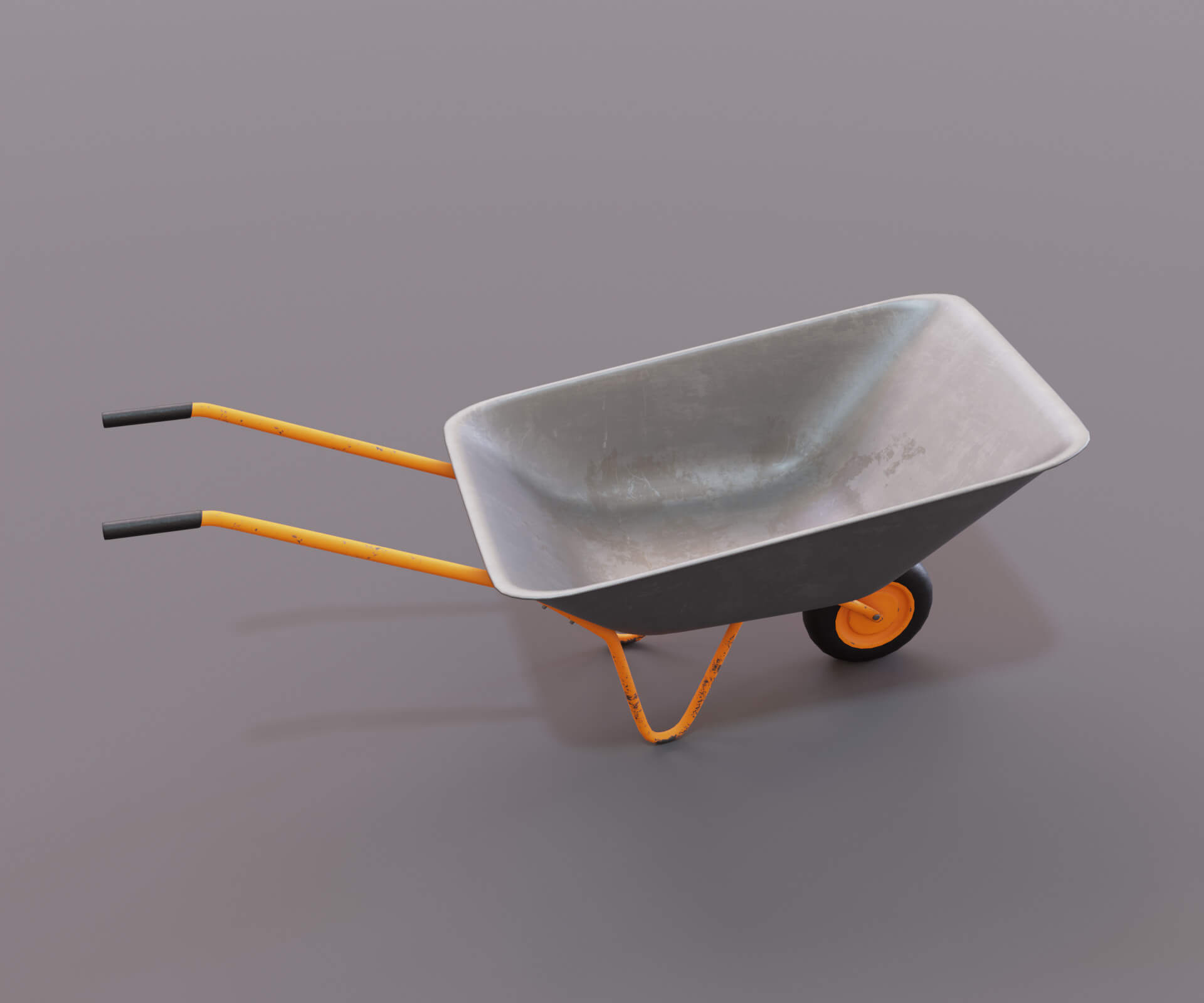 Orange Wheelbarrow - 3D Model by AleoPix