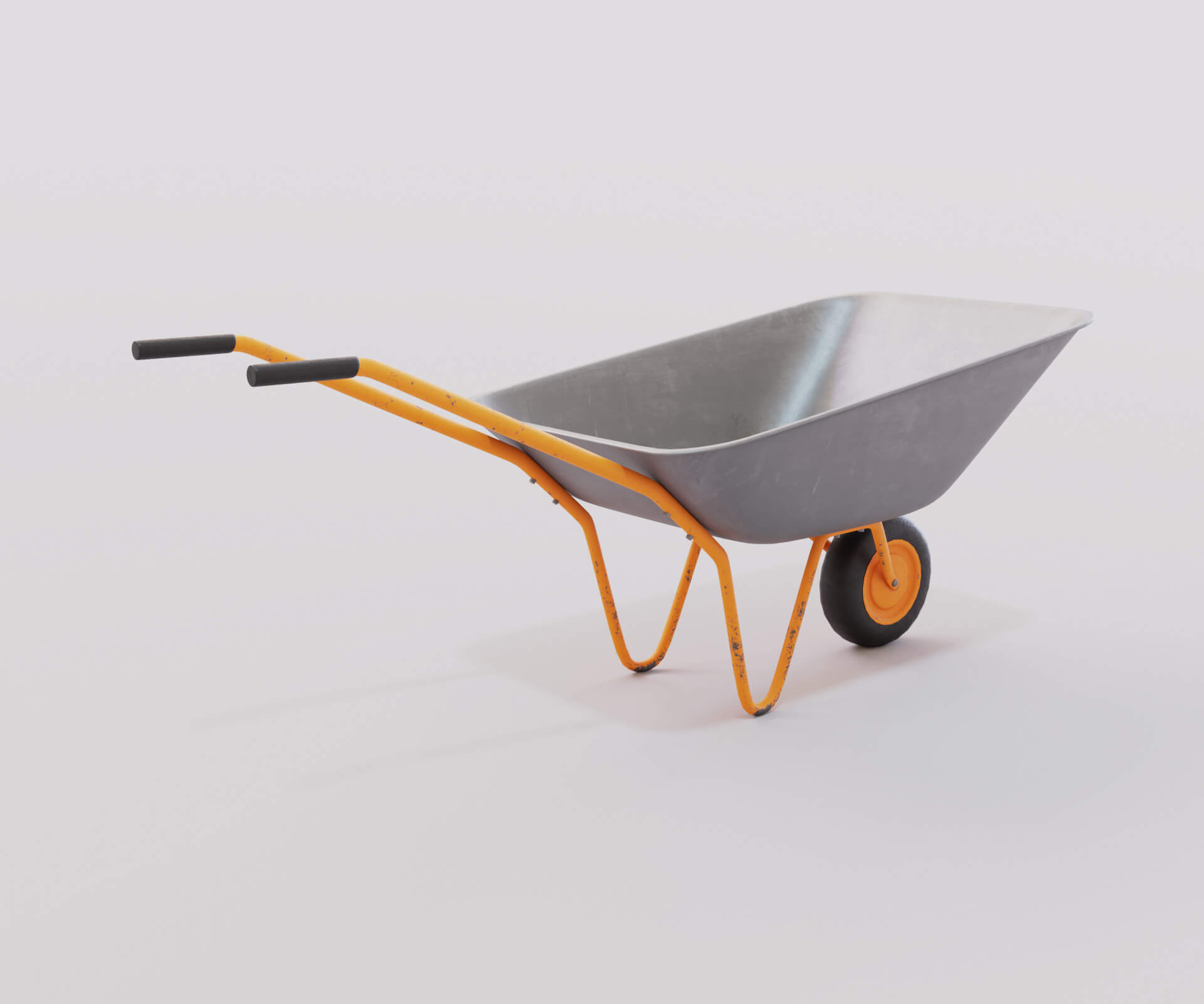 Orange Wheelbarrow - 3D Model by AleoPix