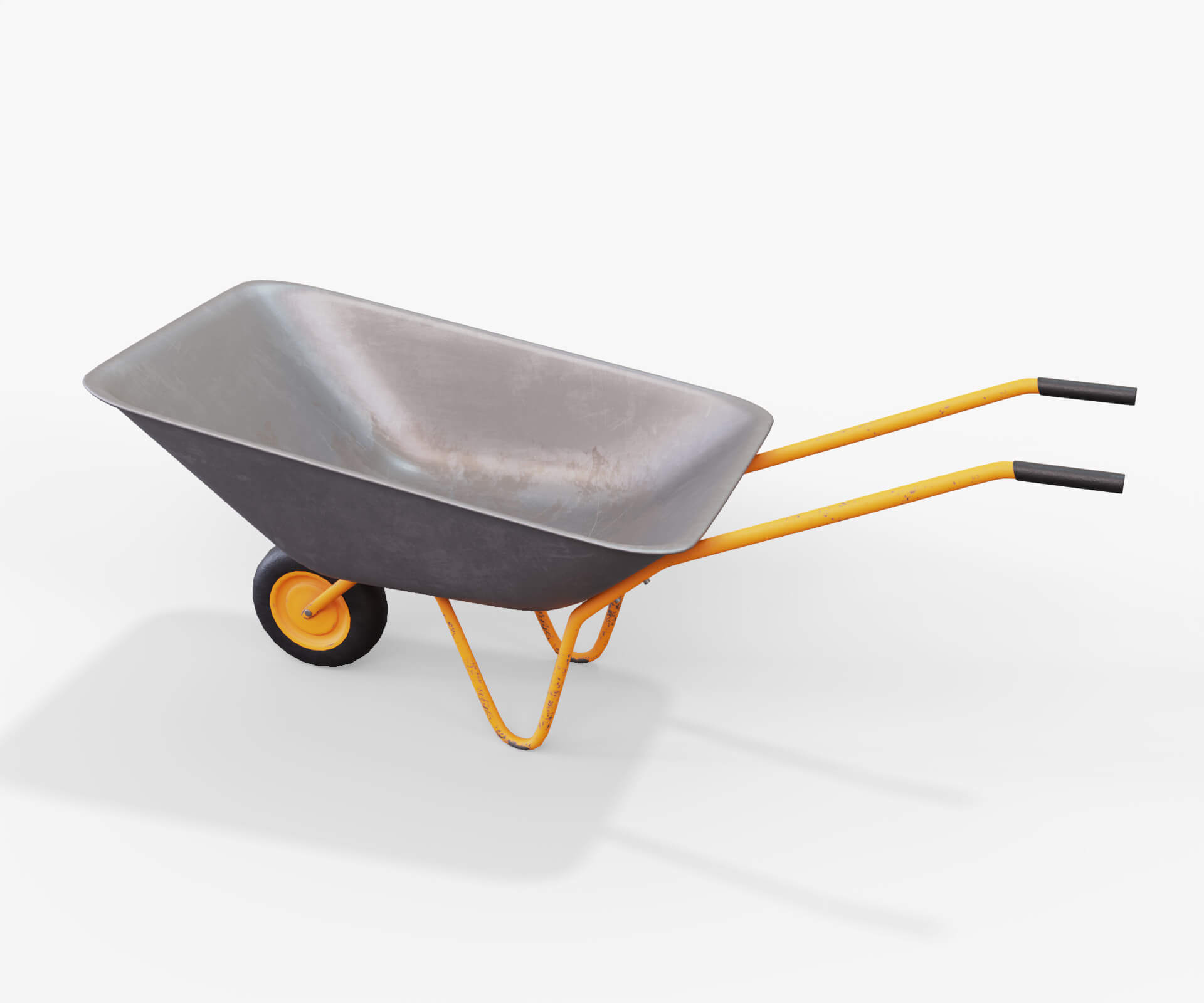 Orange Wheelbarrow - 3D Model by AleoPix