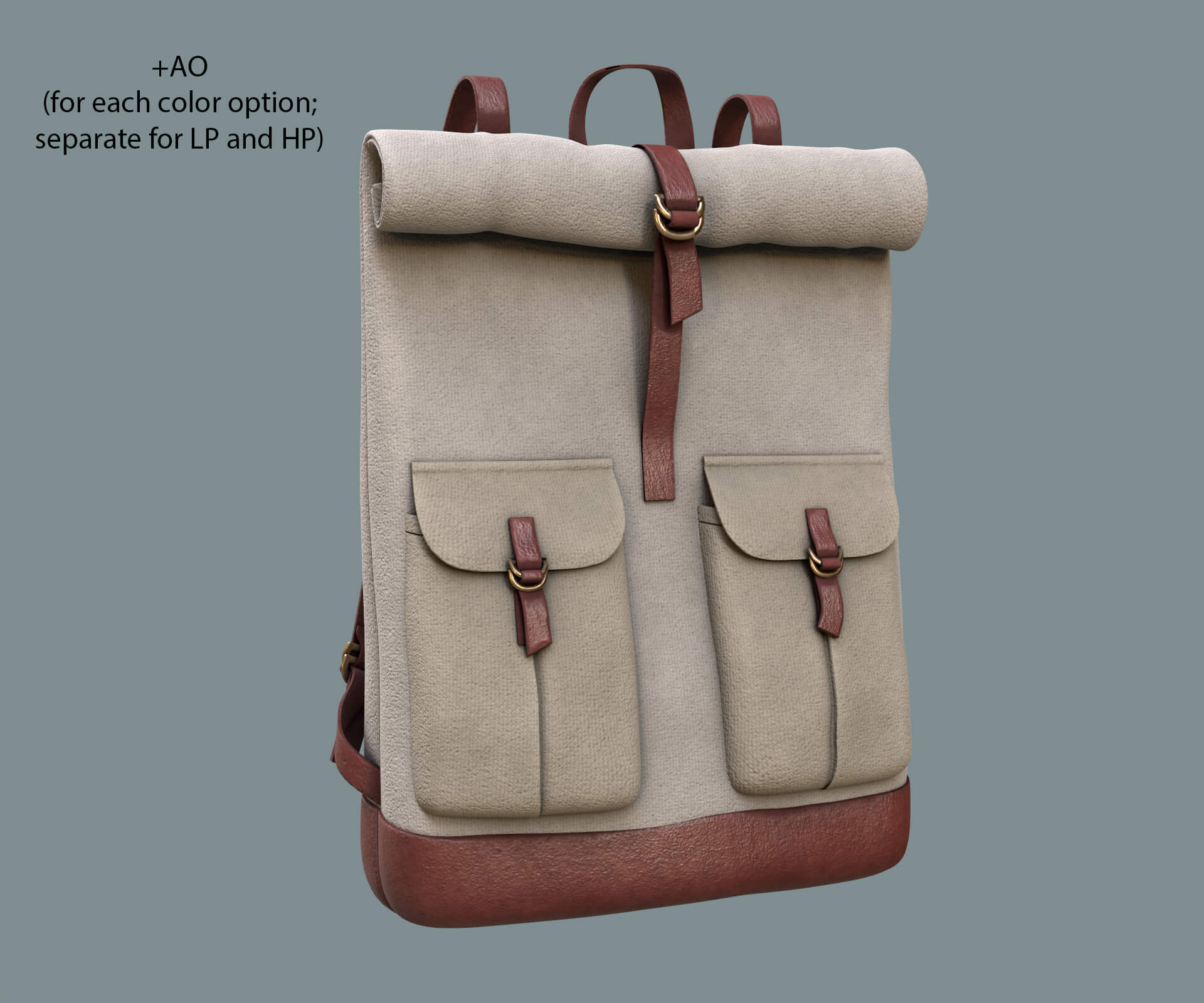 Realistic Traveler Backpack - 3D Model by AleoPix