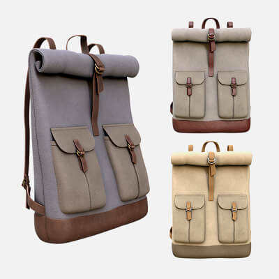 Realistic Traveler Backpack - 3D Model by AleoPix