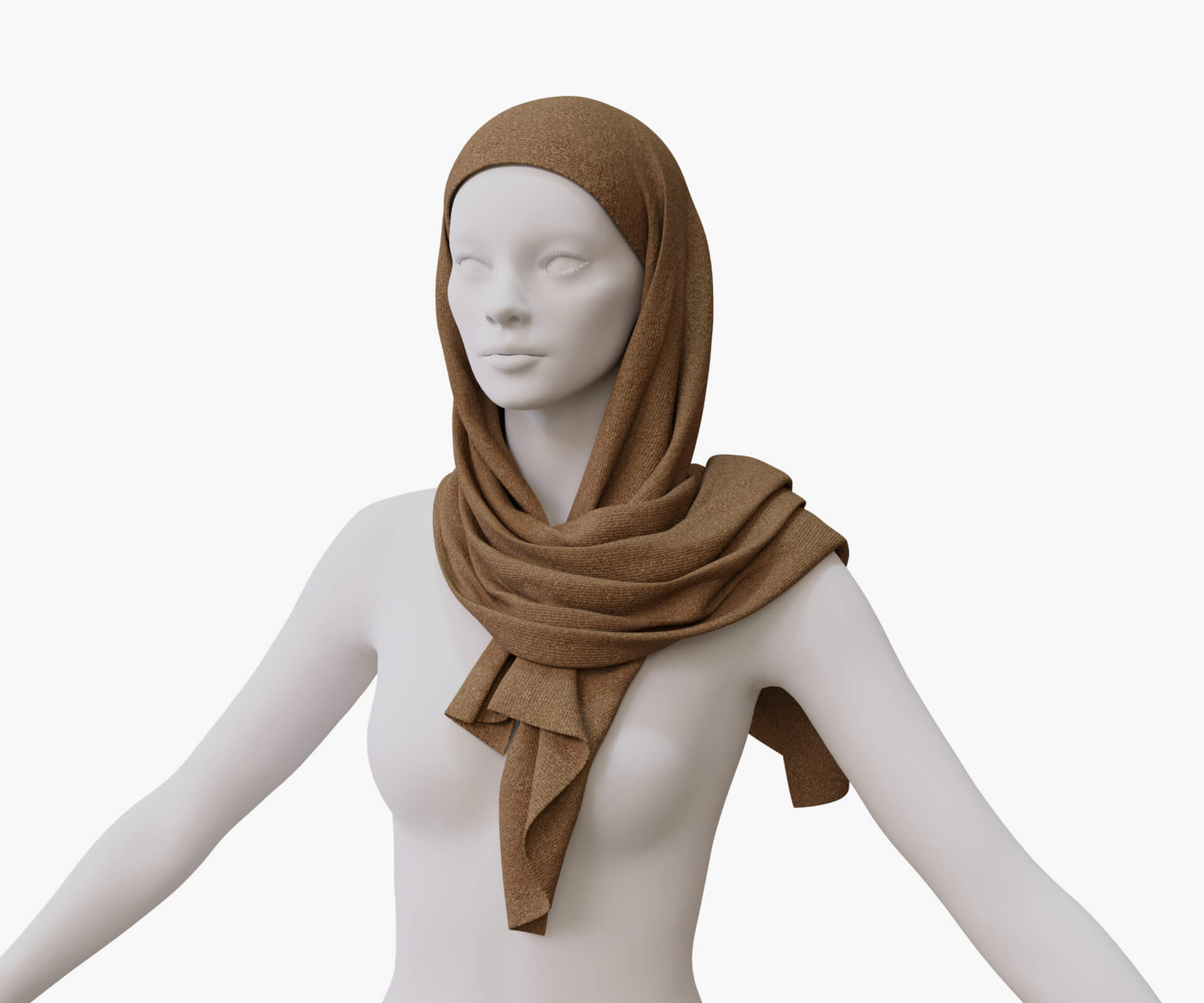Medieval and Winter Shawl - 3D Model by AleoPix