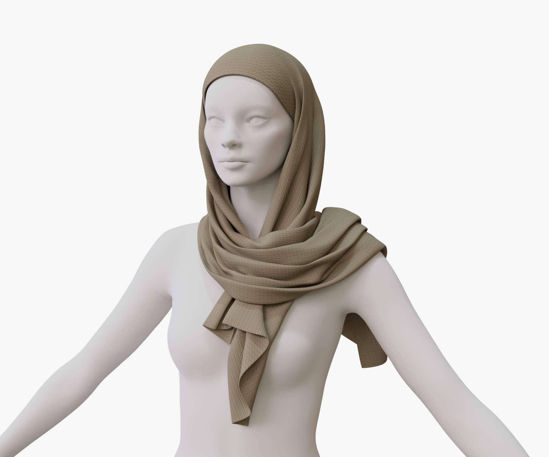 Medieval and Winter Shawl - 3D Model by AleoPix