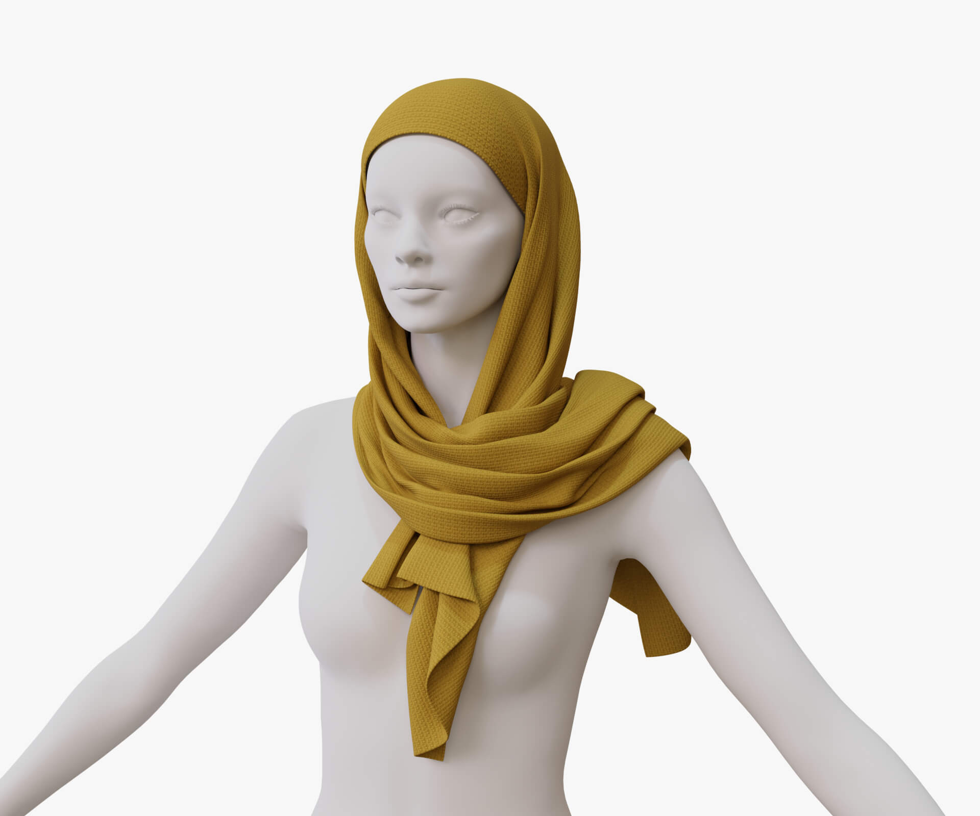 Medieval and Winter Shawl - 3D Model by AleoPix