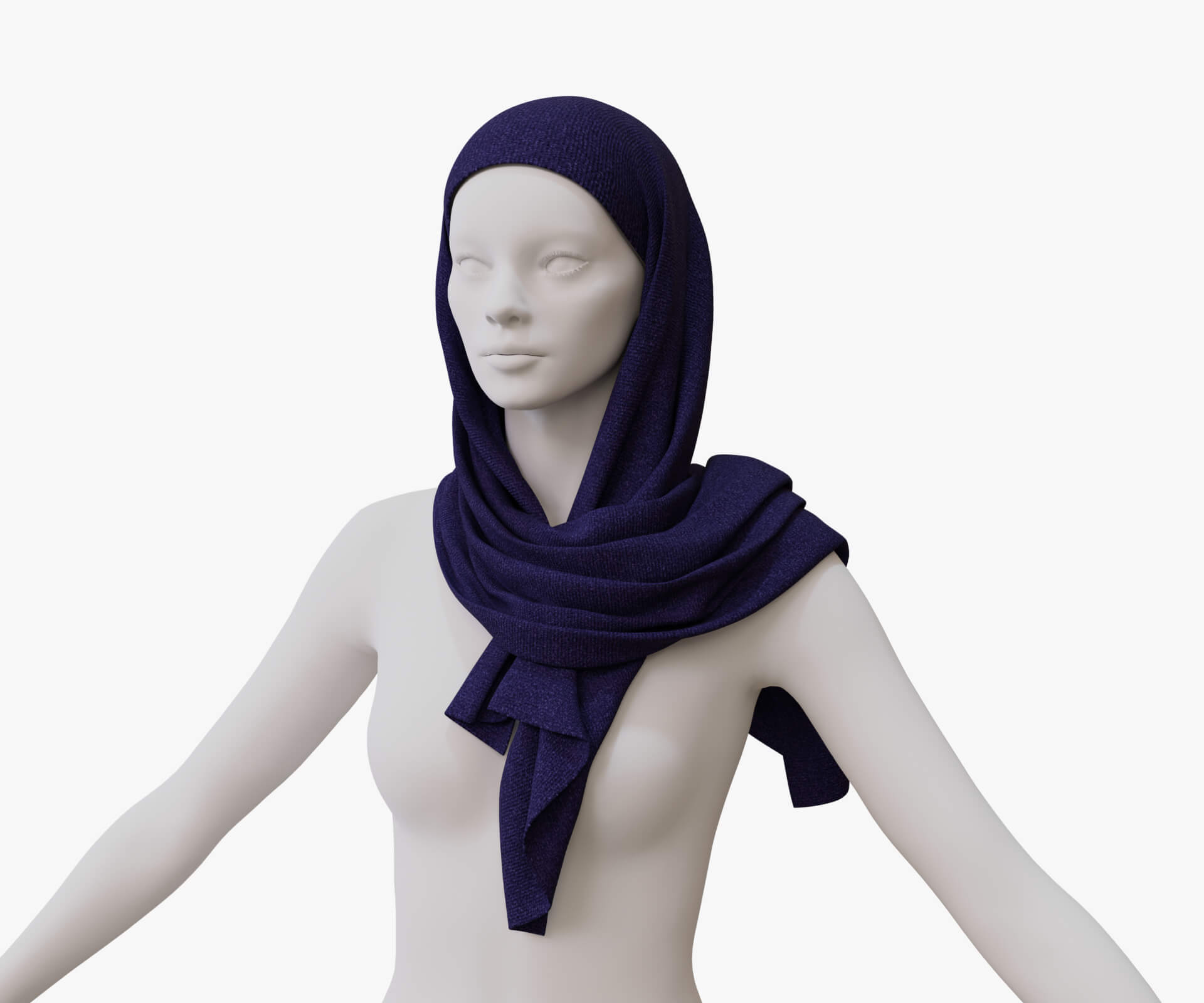 Medieval and Winter Shawl - 3D Model by AleoPix