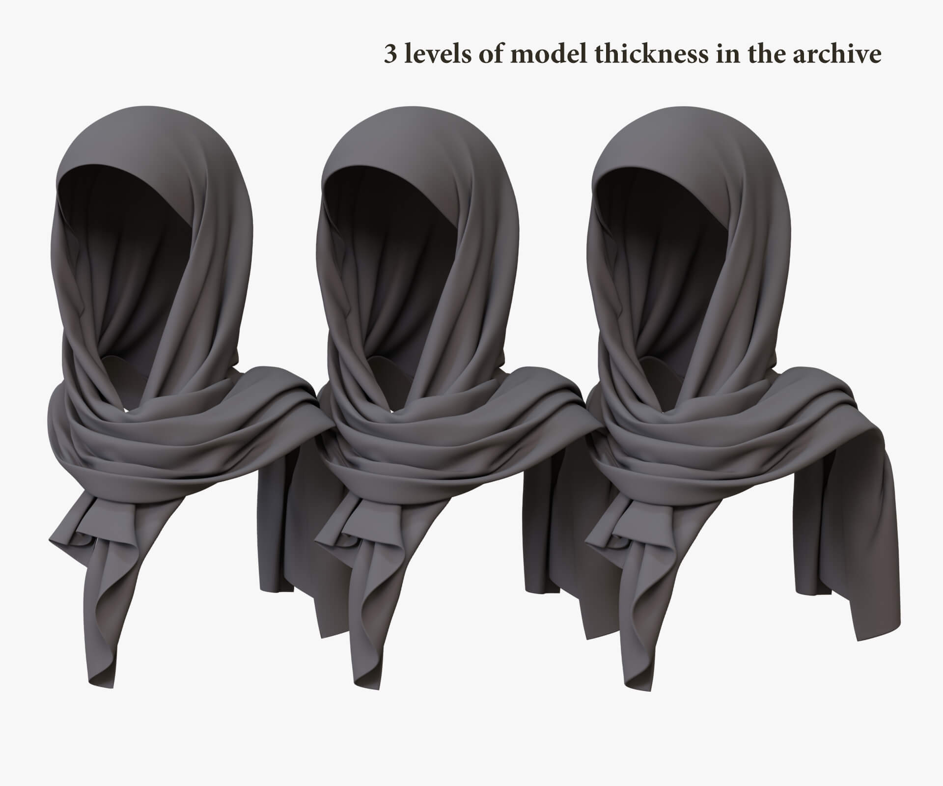 Medieval and Winter Shawl - 3D Model by AleoPix