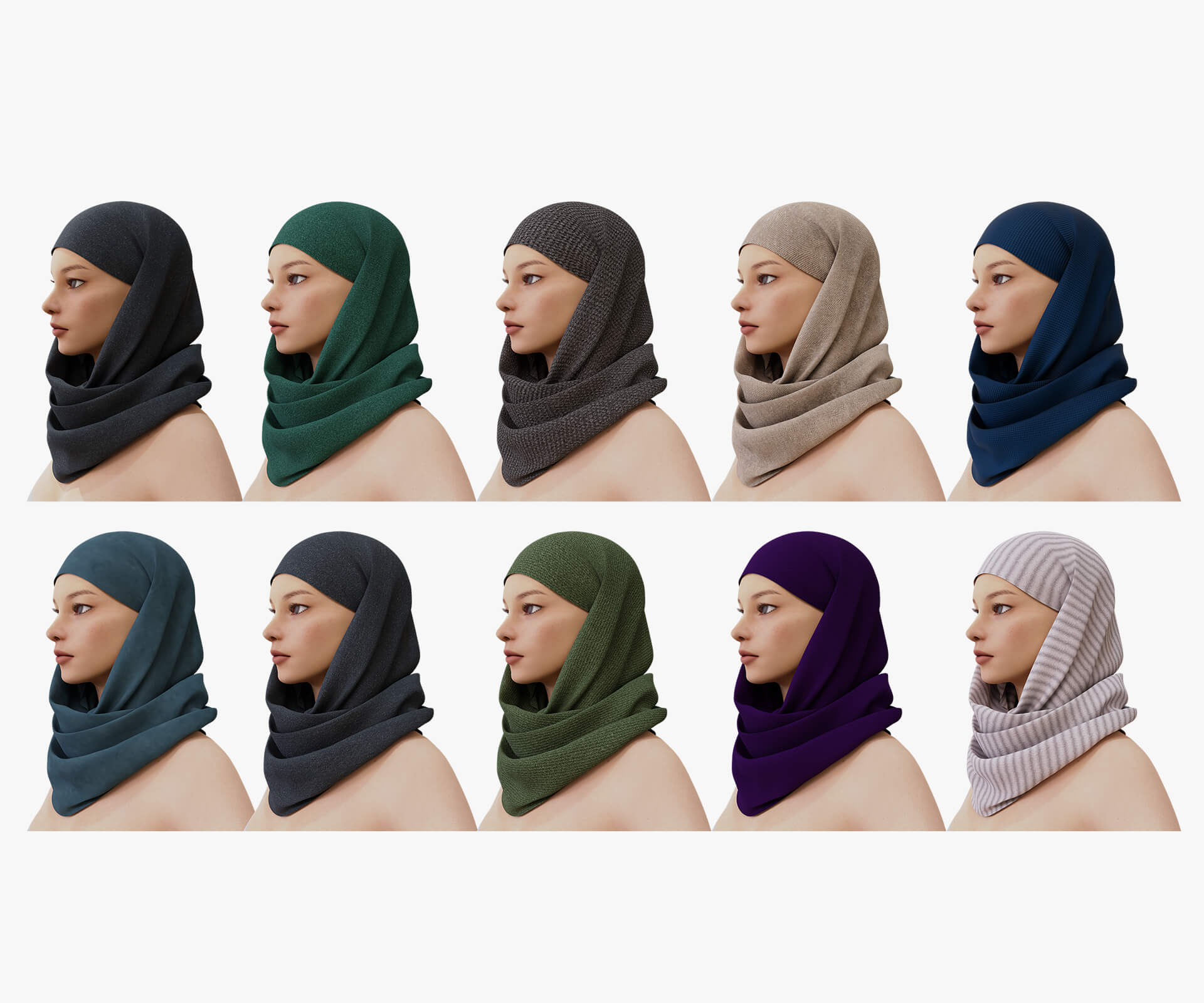 Elegant Woman Shawl - 3D Model by AleoPix