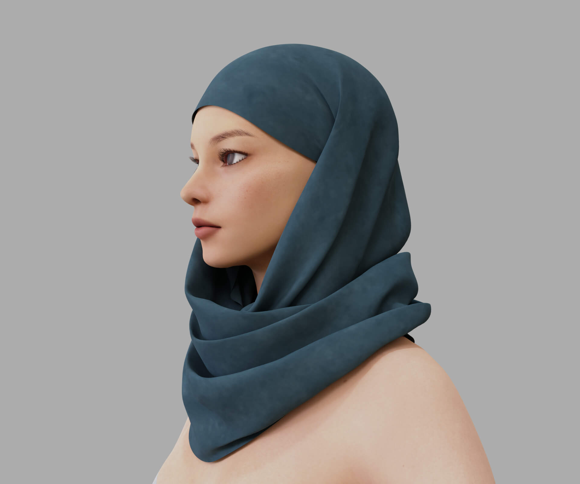 Elegant Woman Shawl - 3D Model by AleoPix