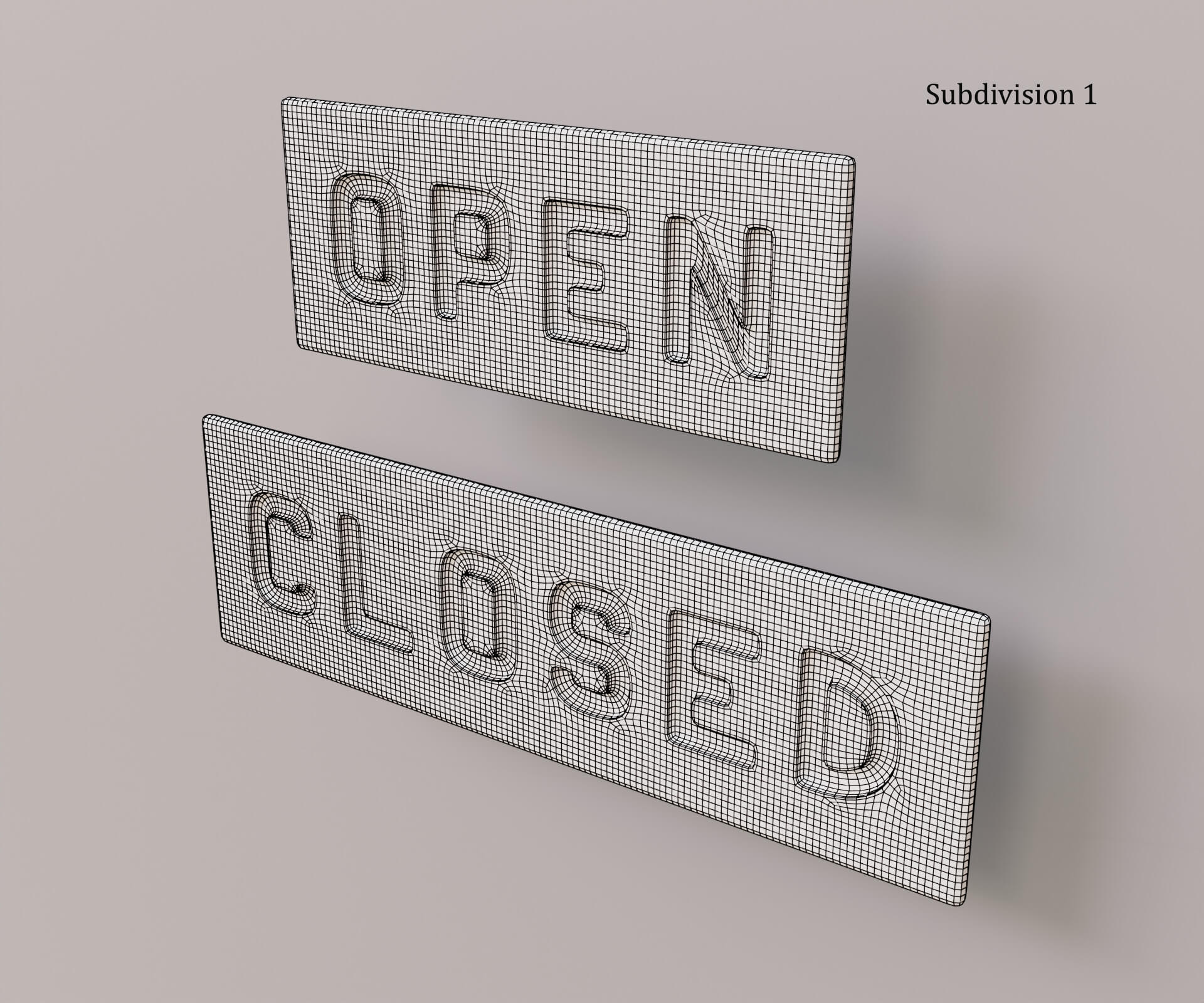 Signboard Open and Closed - 3D Model by AleoPix