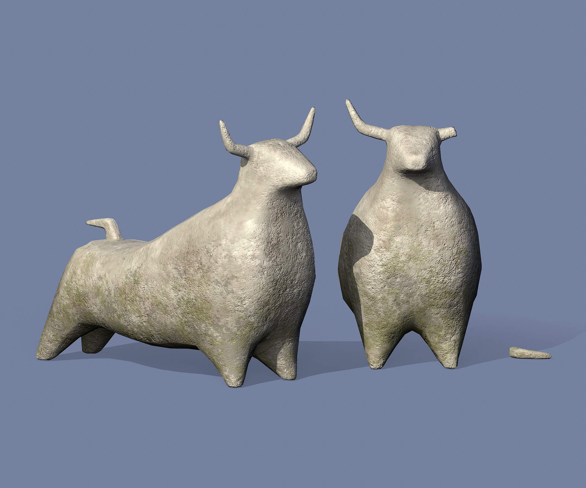 Stone Bull Statue - 3D Model by AleoPix