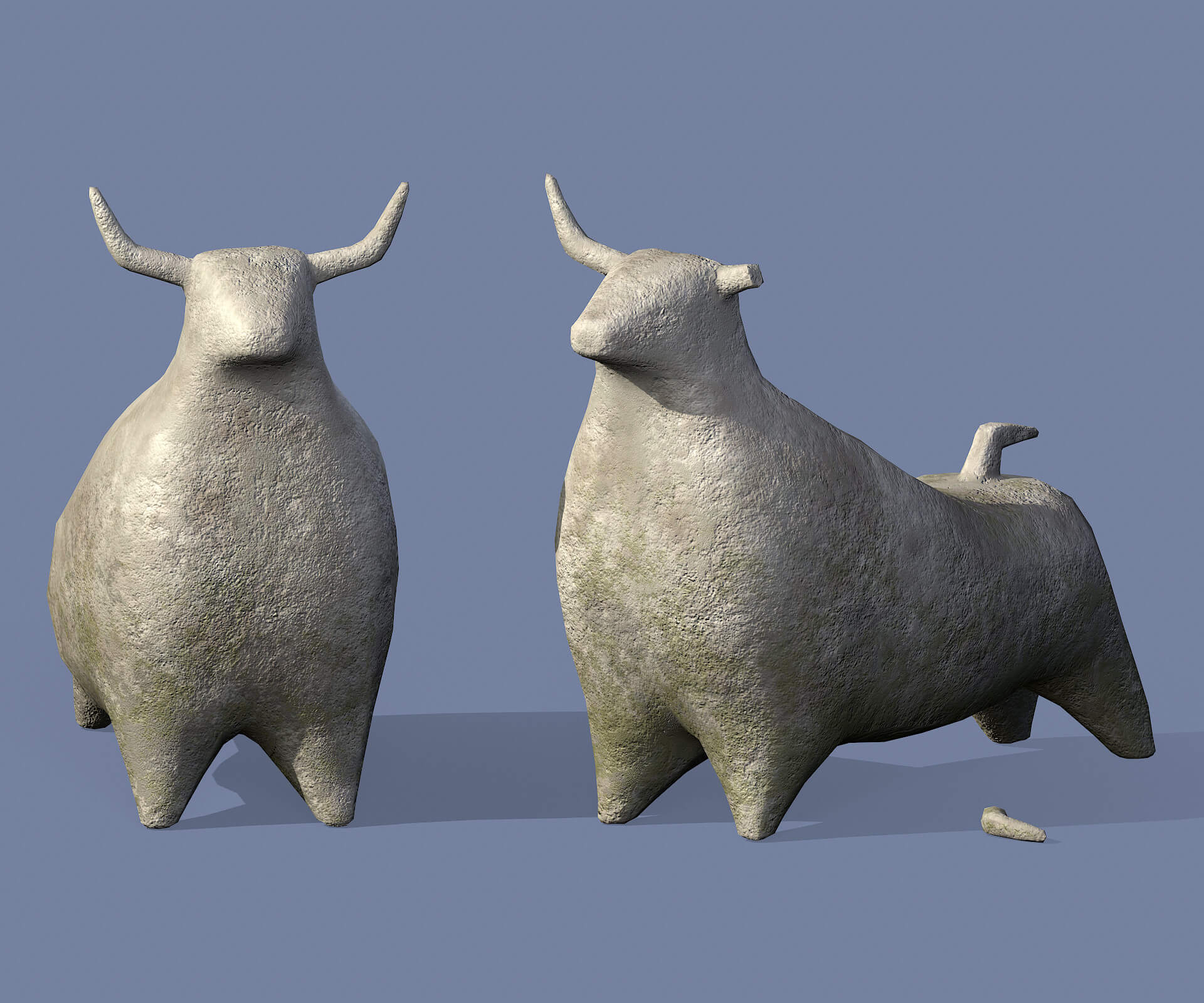 Stone Bull Statue - 3D Model by AleoPix