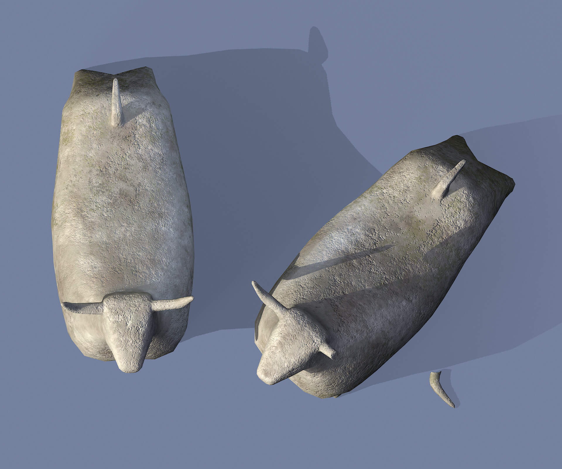 Stone Bull Statue - 3D Model by AleoPix