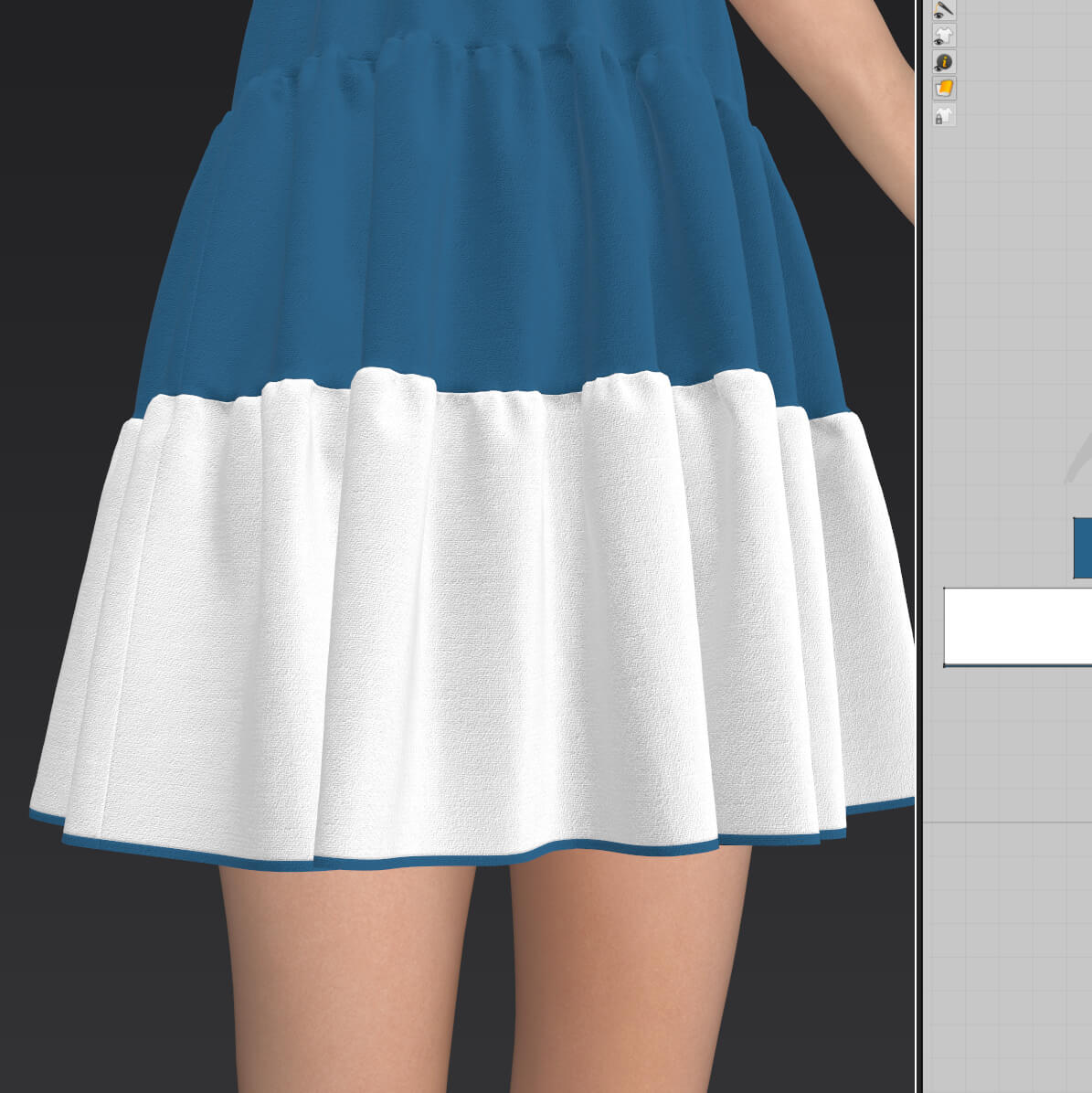 Woman Dress With Cascading Ruffles - 3D Model by AleoPix