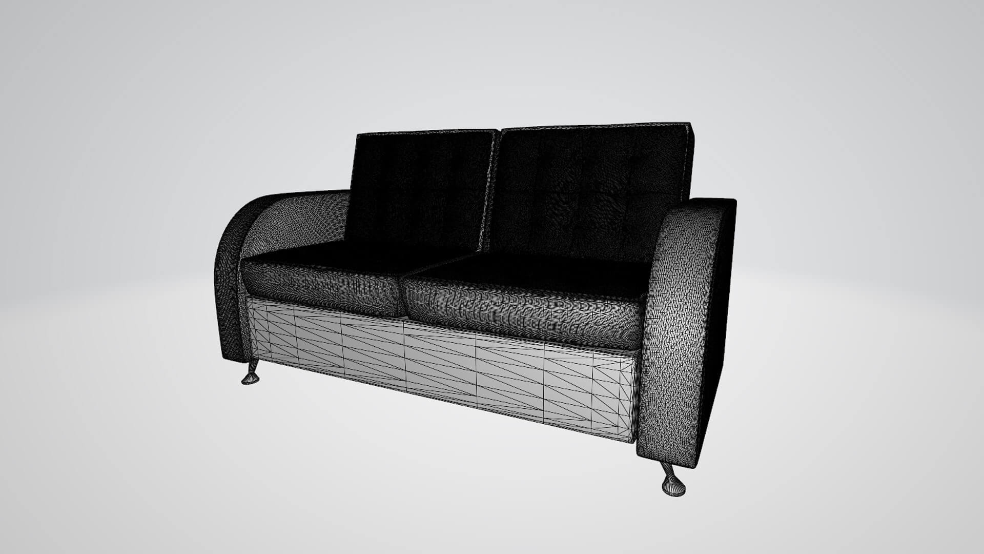 Black Leather Sofa - Free 3D Model by Alessandro2595