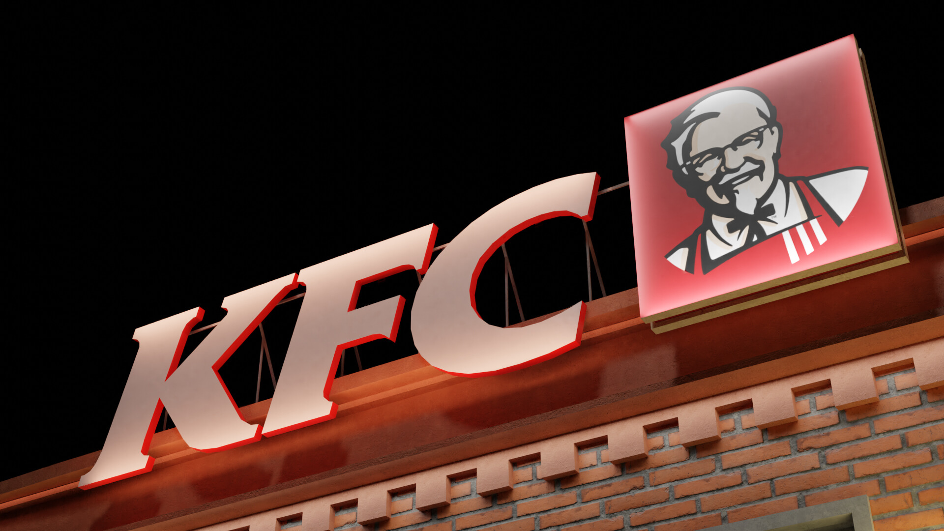 Kfc Restaurant - 3D Model by Alessandro2595
