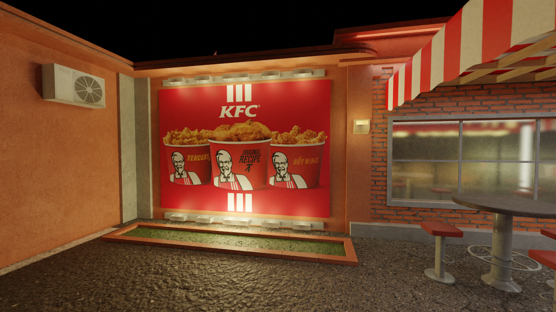 Kfc Restaurant - 3D Model by Alessandro2595