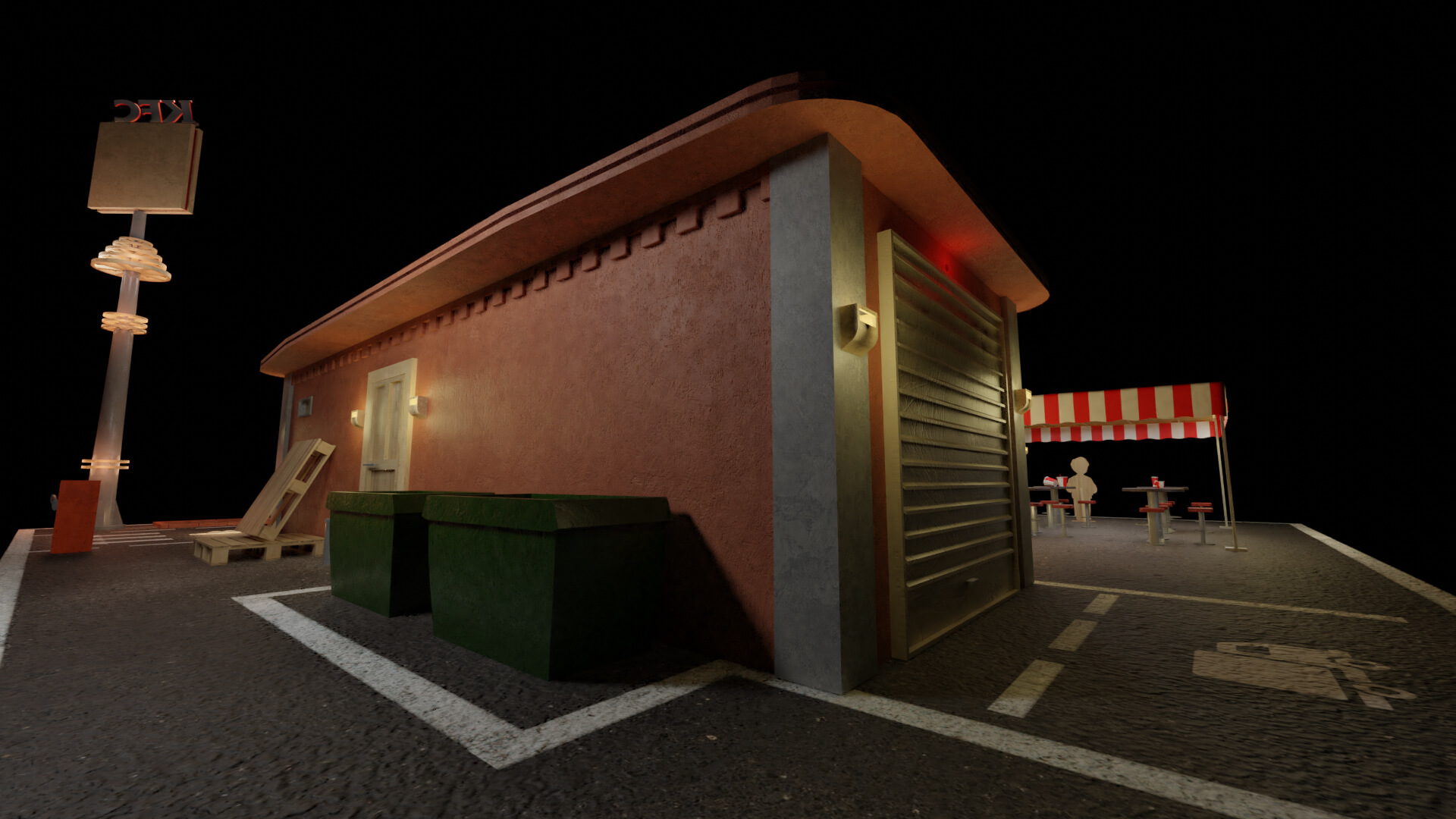 Kfc Restaurant - 3D Model by Alessandro2595