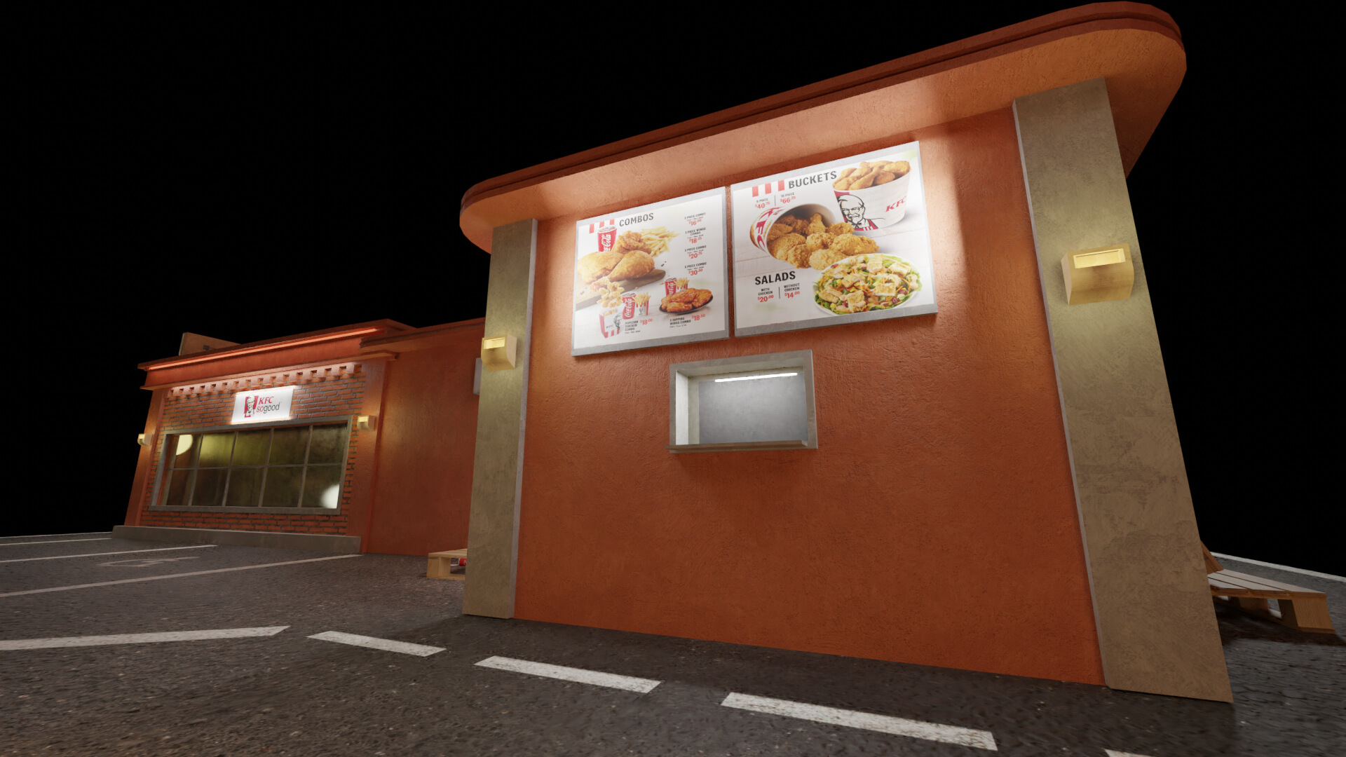 Kfc Restaurant - 3D Model by Alessandro2595
