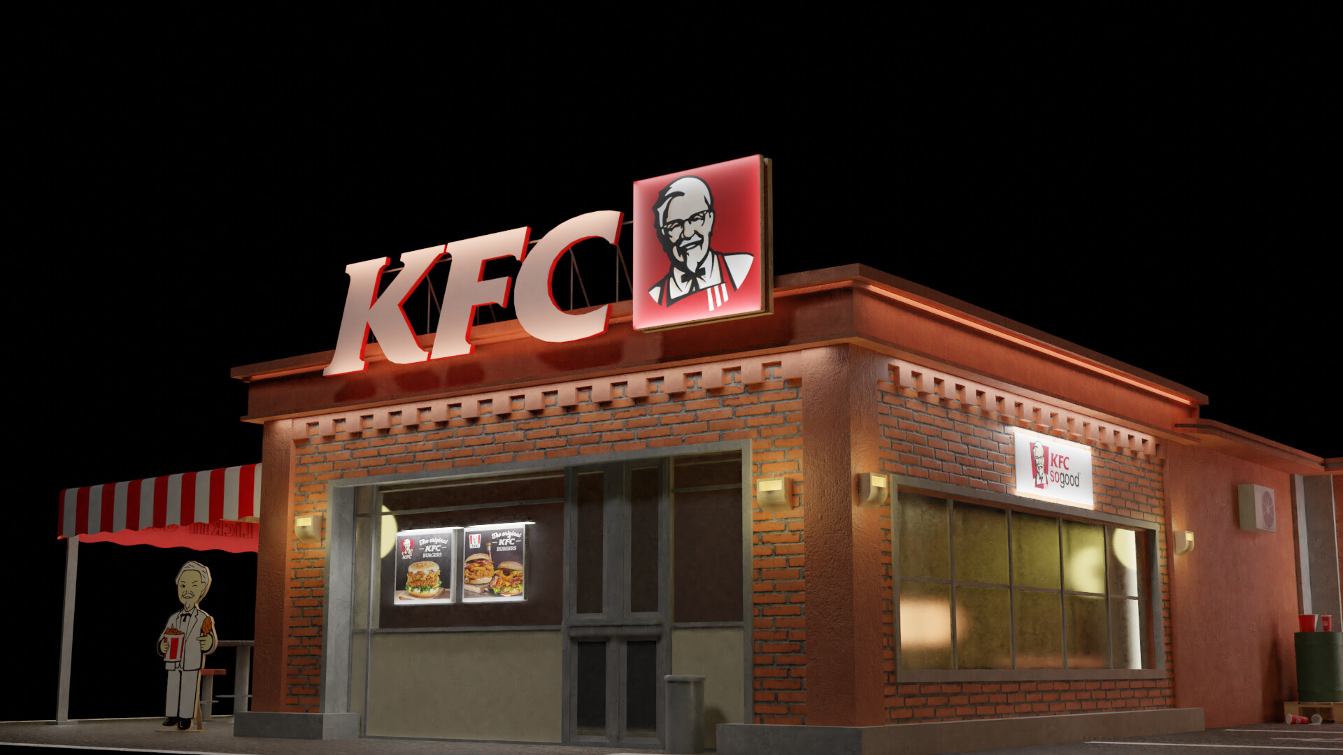 Kfc Restaurant - 3D Model by Alessandro2595