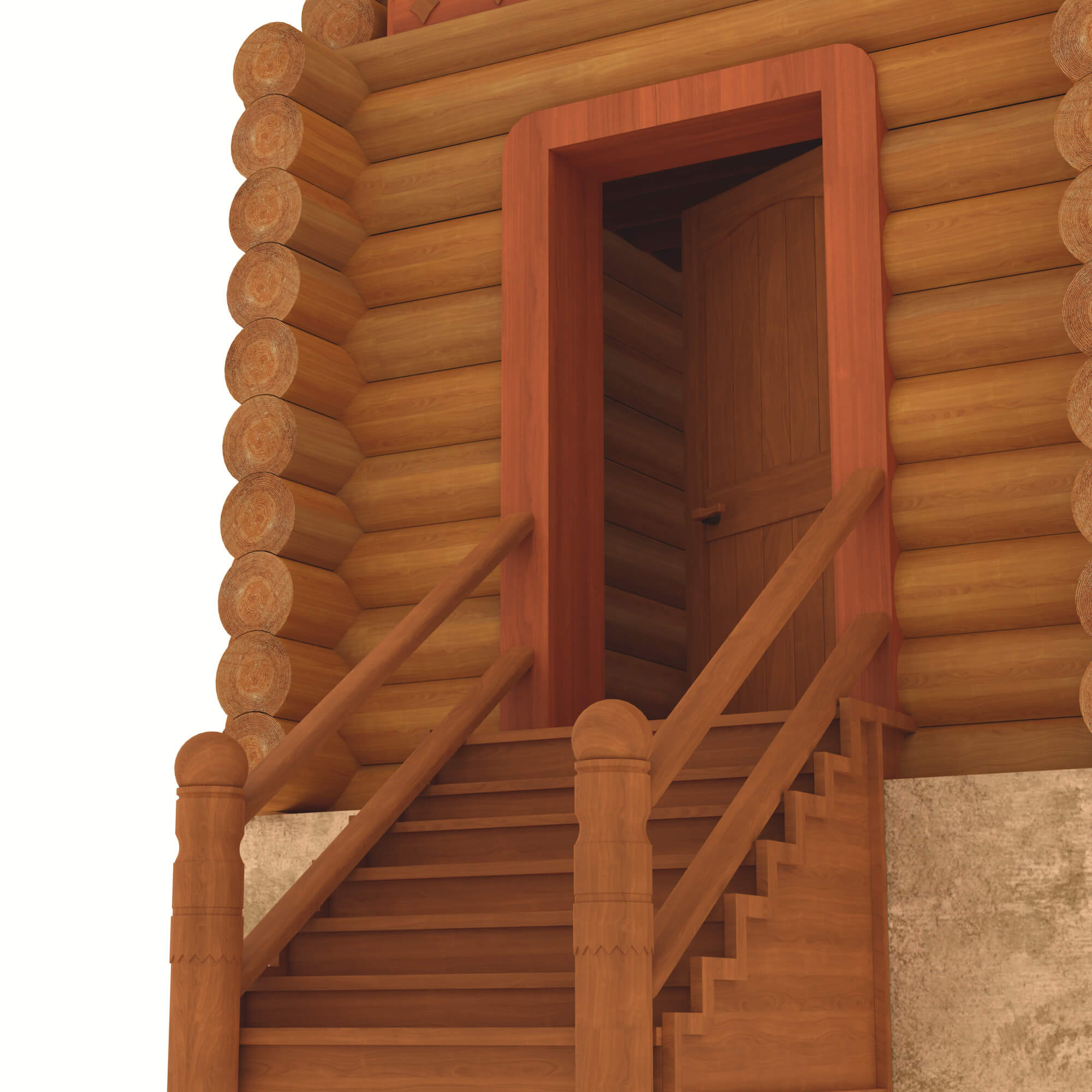 Log Wooden House - 3D Model by Alessandro2595