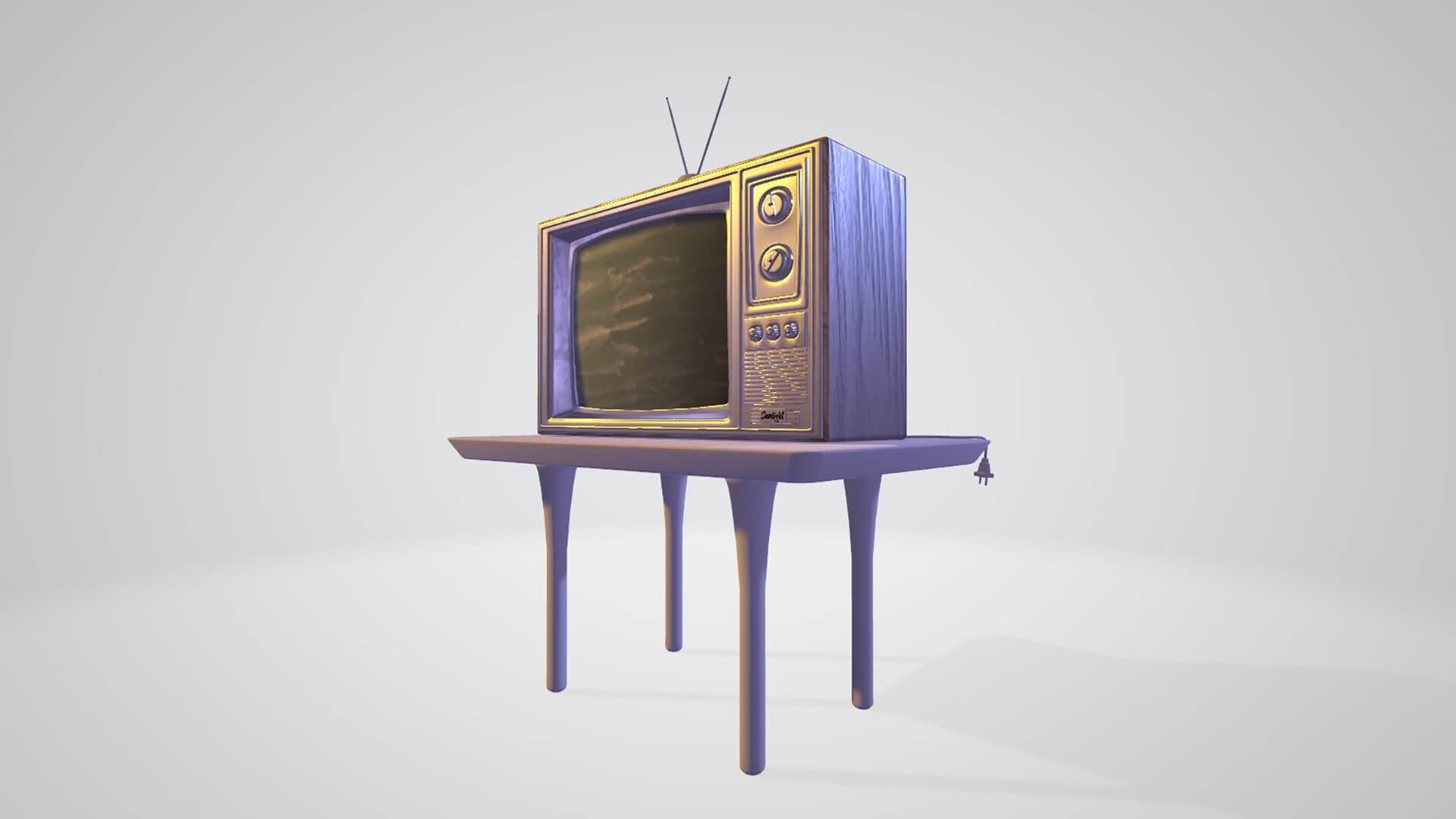 Old Vintage TV - 3D Model by Alessandro2595