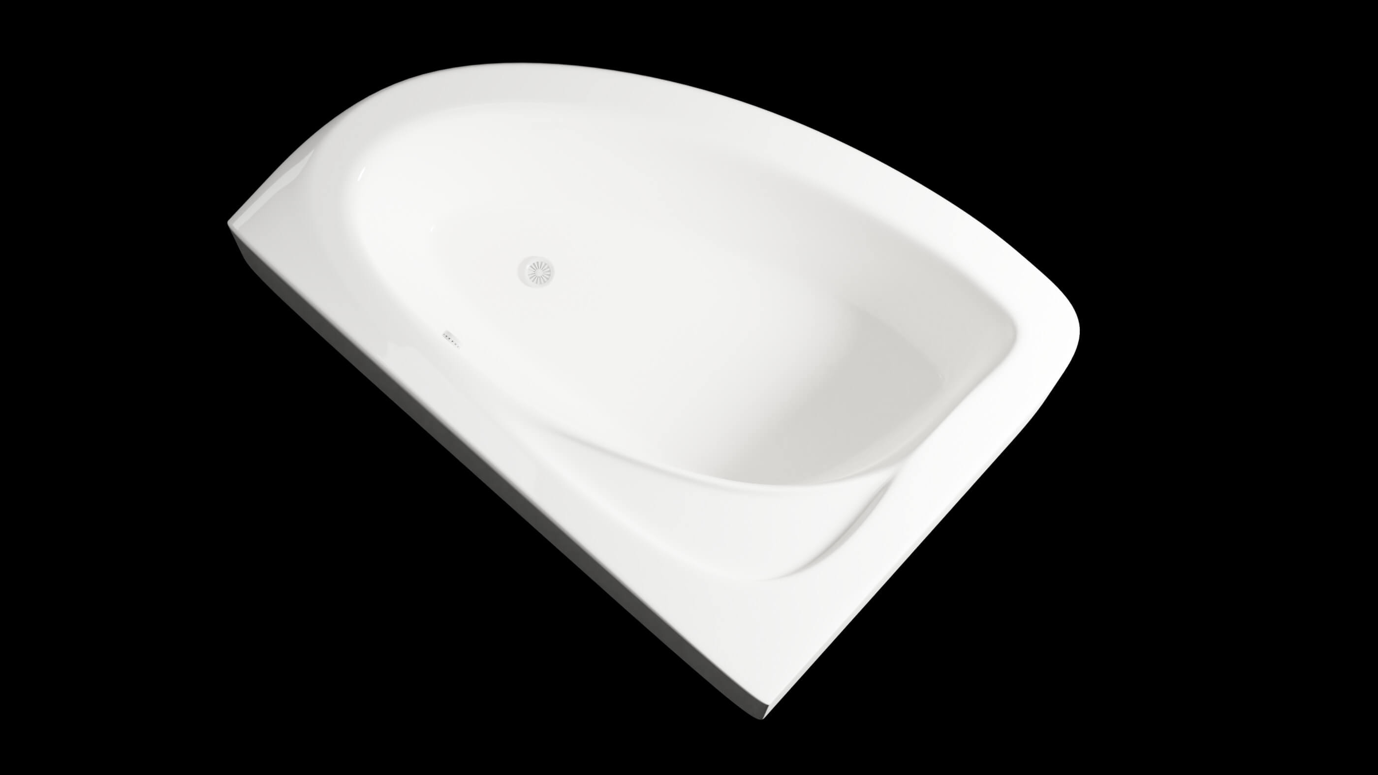 White Triangular Bathtub - Free 3D Model by Alessandro2595
