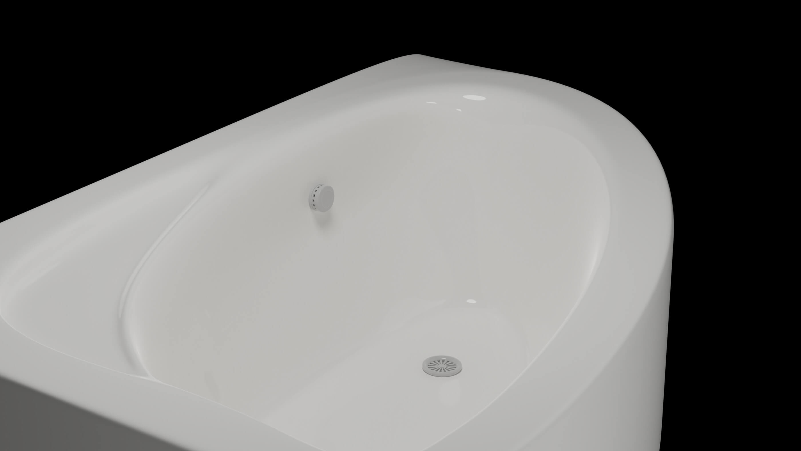 White Triangular Bathtub - Free 3D Model by Alessandro2595