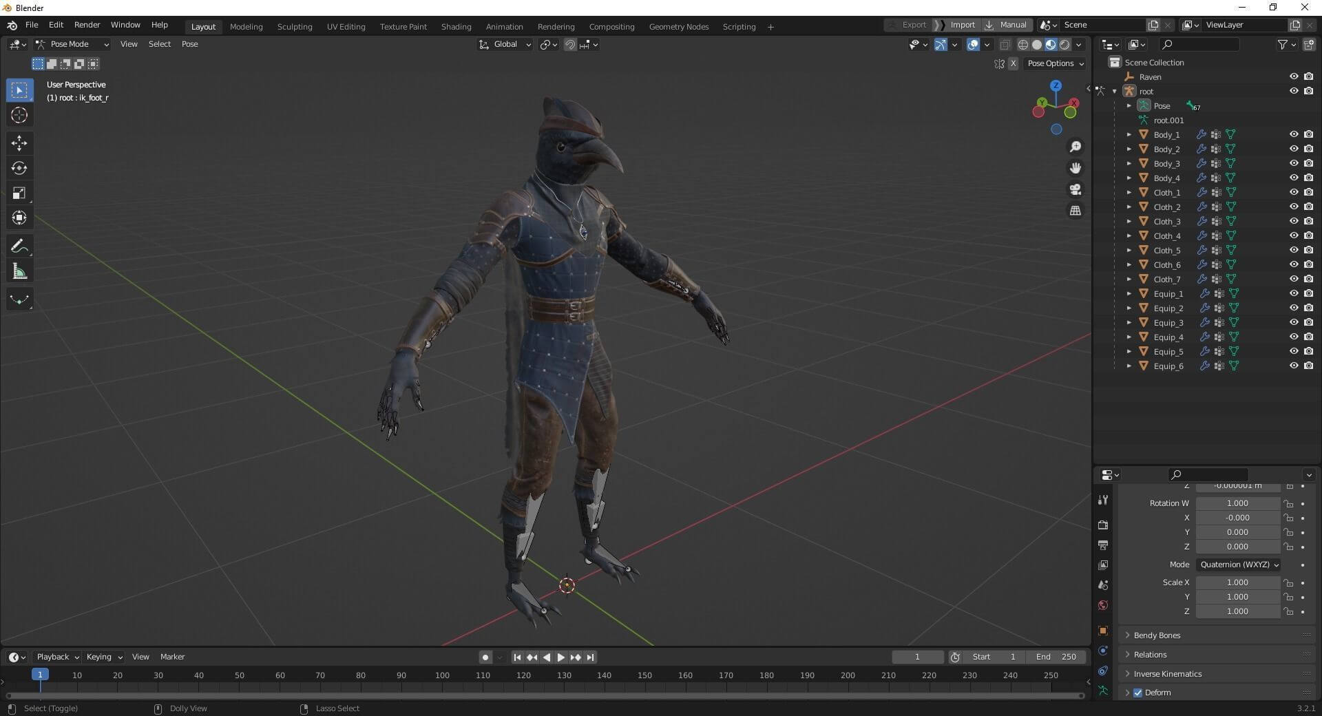 Raven - Medieval Charater 3D Model by Alesskkyy