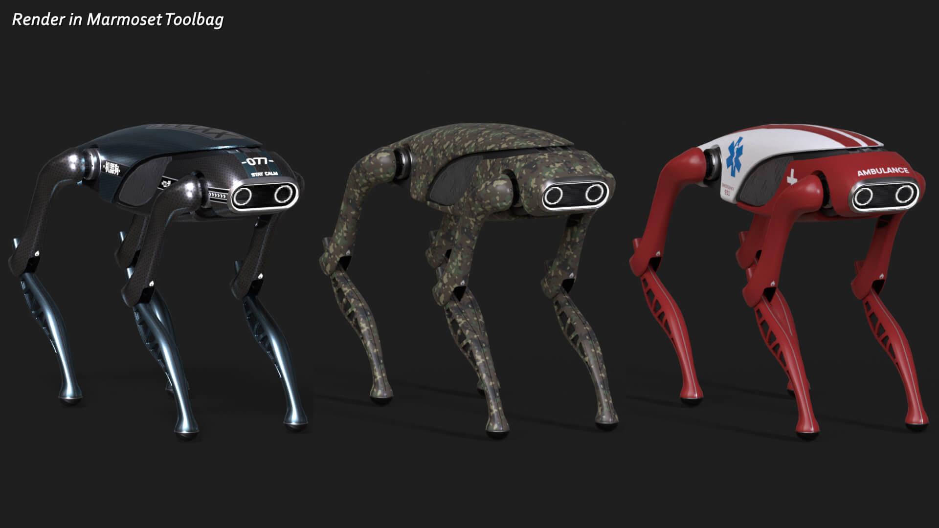 Robot Dog 2 - Game Charater 3D Model by Alesskkyy