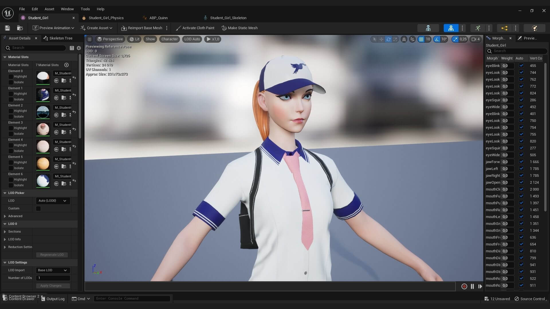 Student Girl - 3D Model by Alesskkyy