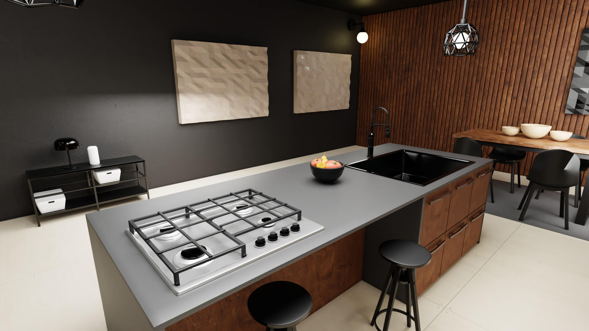 Elegant and Modern Kitchen - 3D Model by Alex Jun