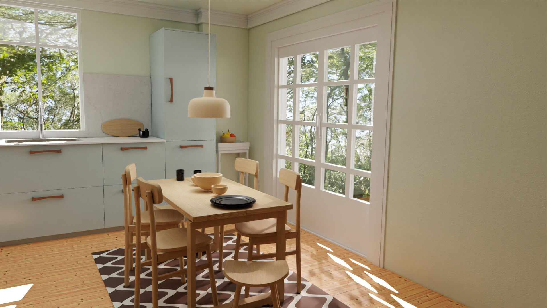 Peaceful and Serene Kitchen - 3D Model by Alex Jun