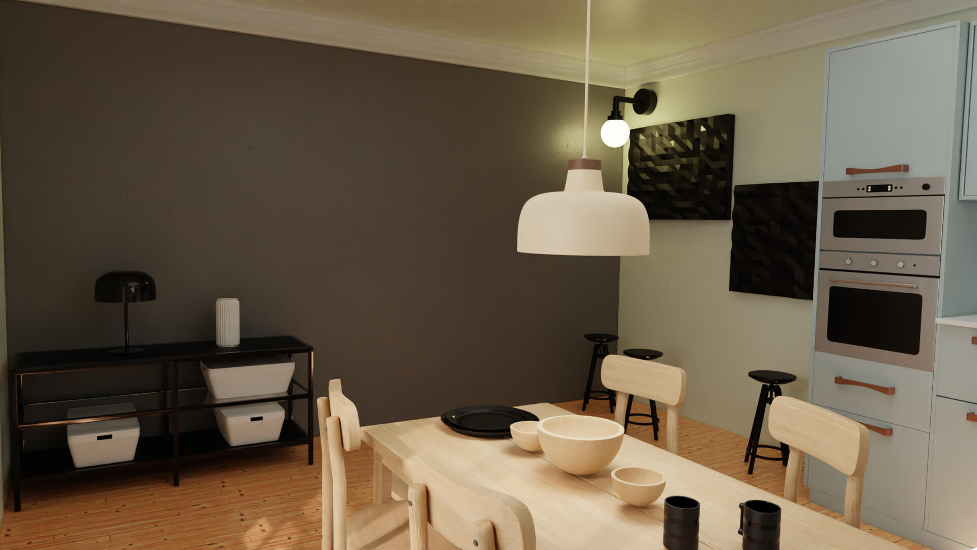 Peaceful and Serene Kitchen - 3D Model by Alex Jun