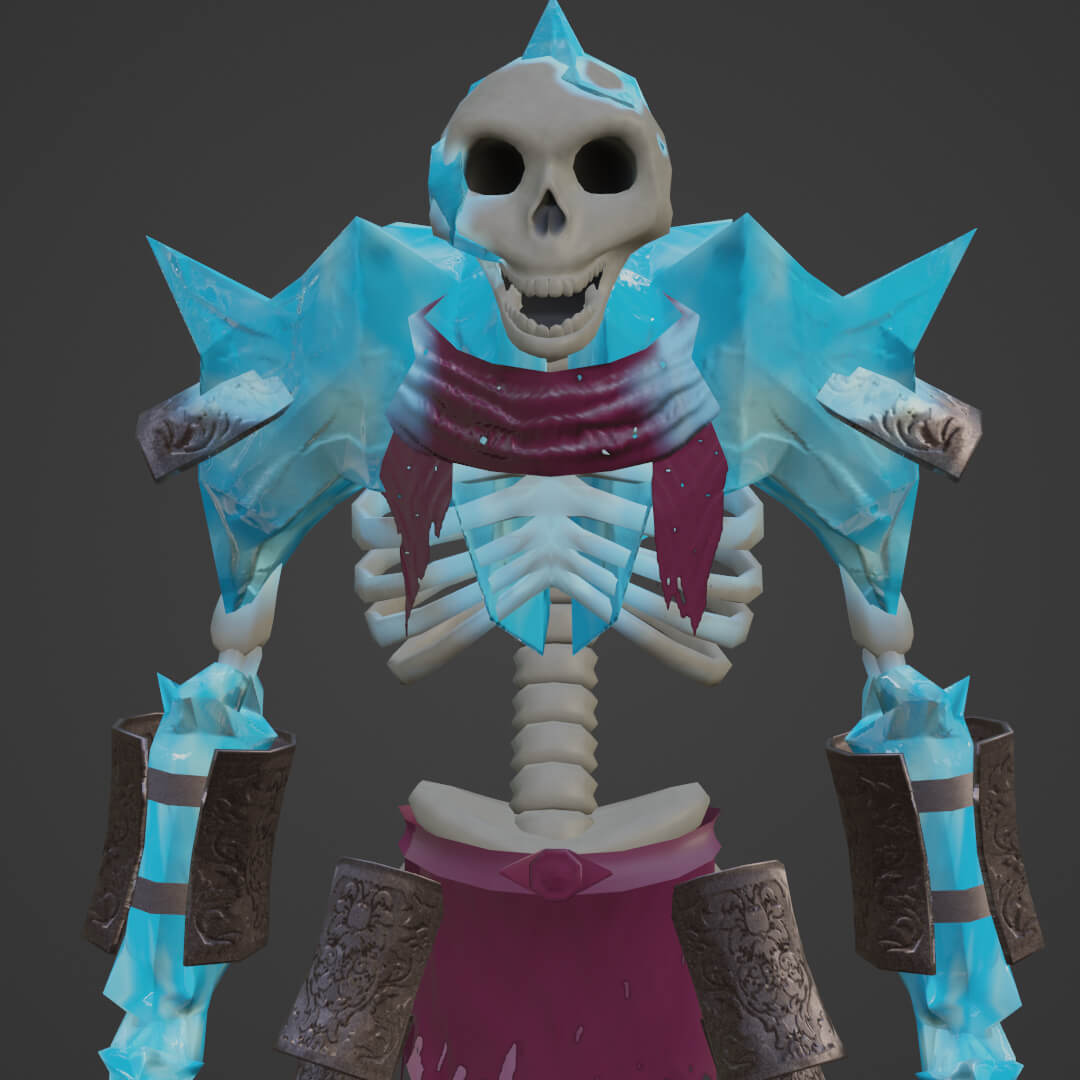 Low Poly Ice Skeleton - 3D Model by Alex_Meowry
