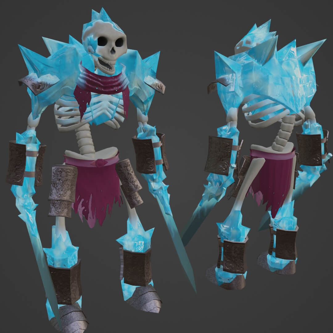 Low Poly Ice Skeleton - 3D Model by Alex_Meowry