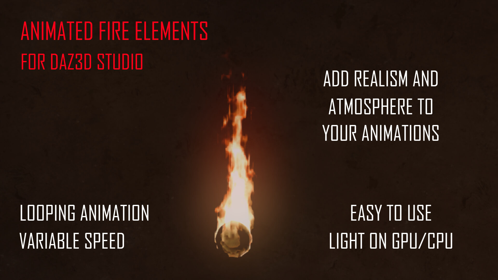 Looping Animated Torch Fire Textures - Daz Content by Alexander Roark