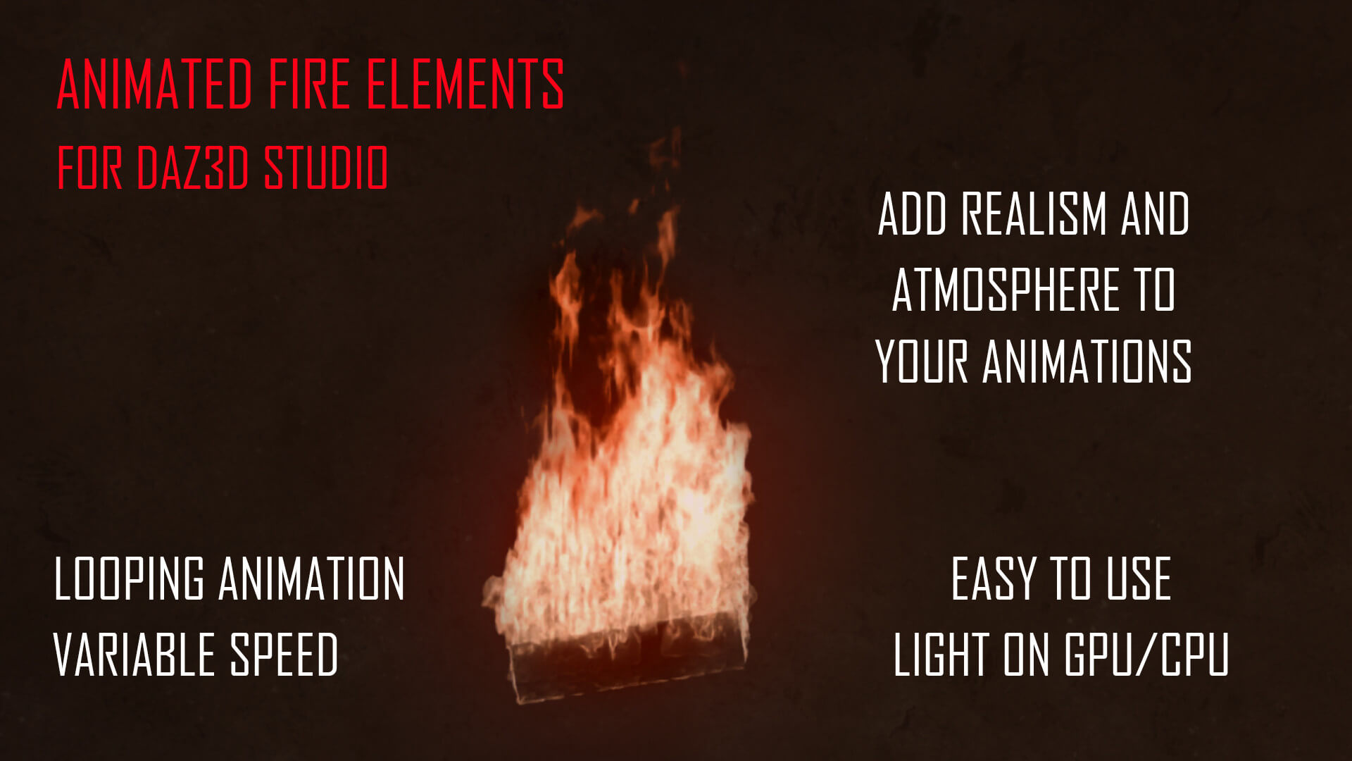 Looping Animated Log Fire Textures - Daz Content by Alexander Roark