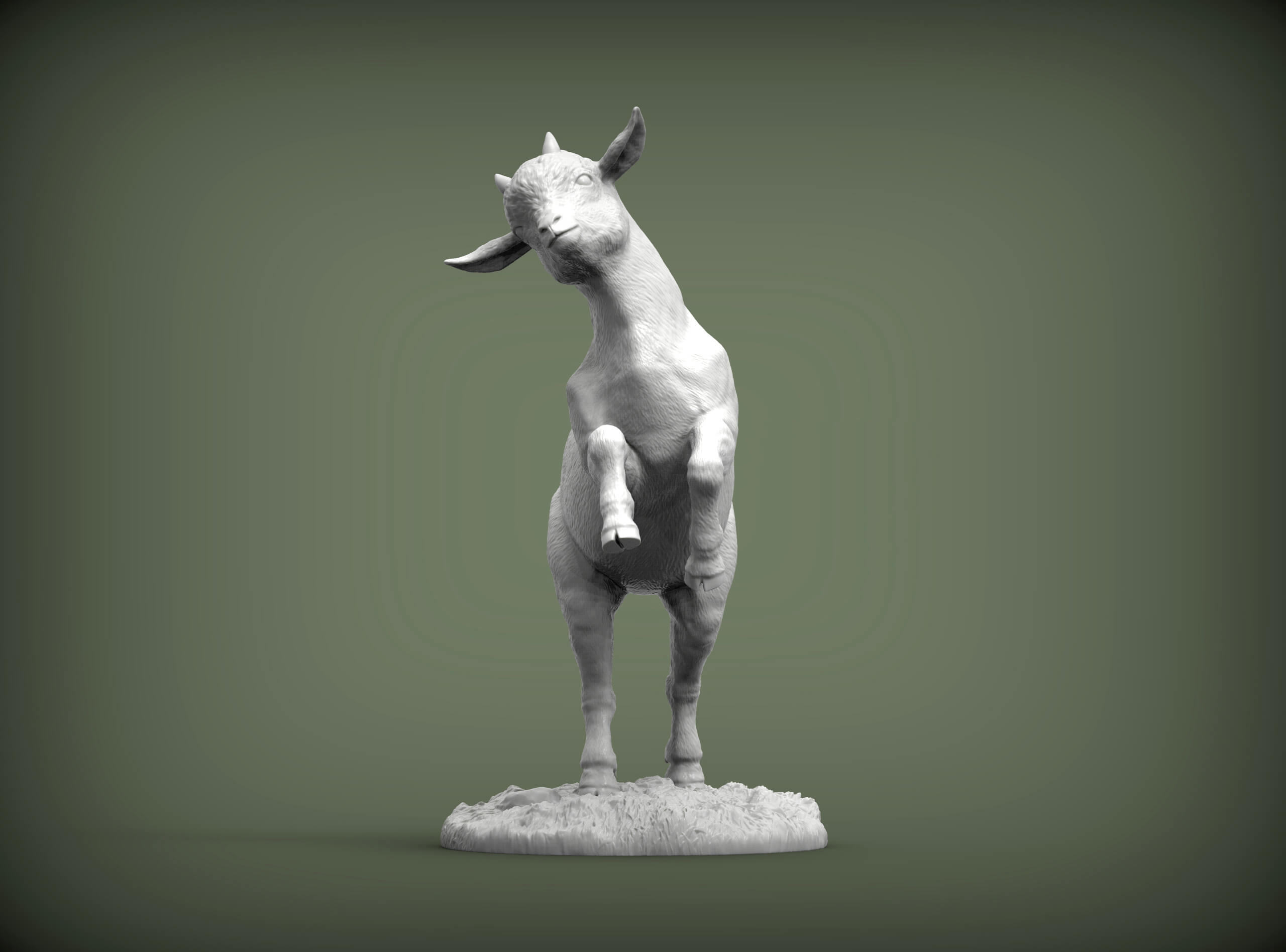 A Goatling on Its Hind Legs 3D Print Model by Alexander3dart